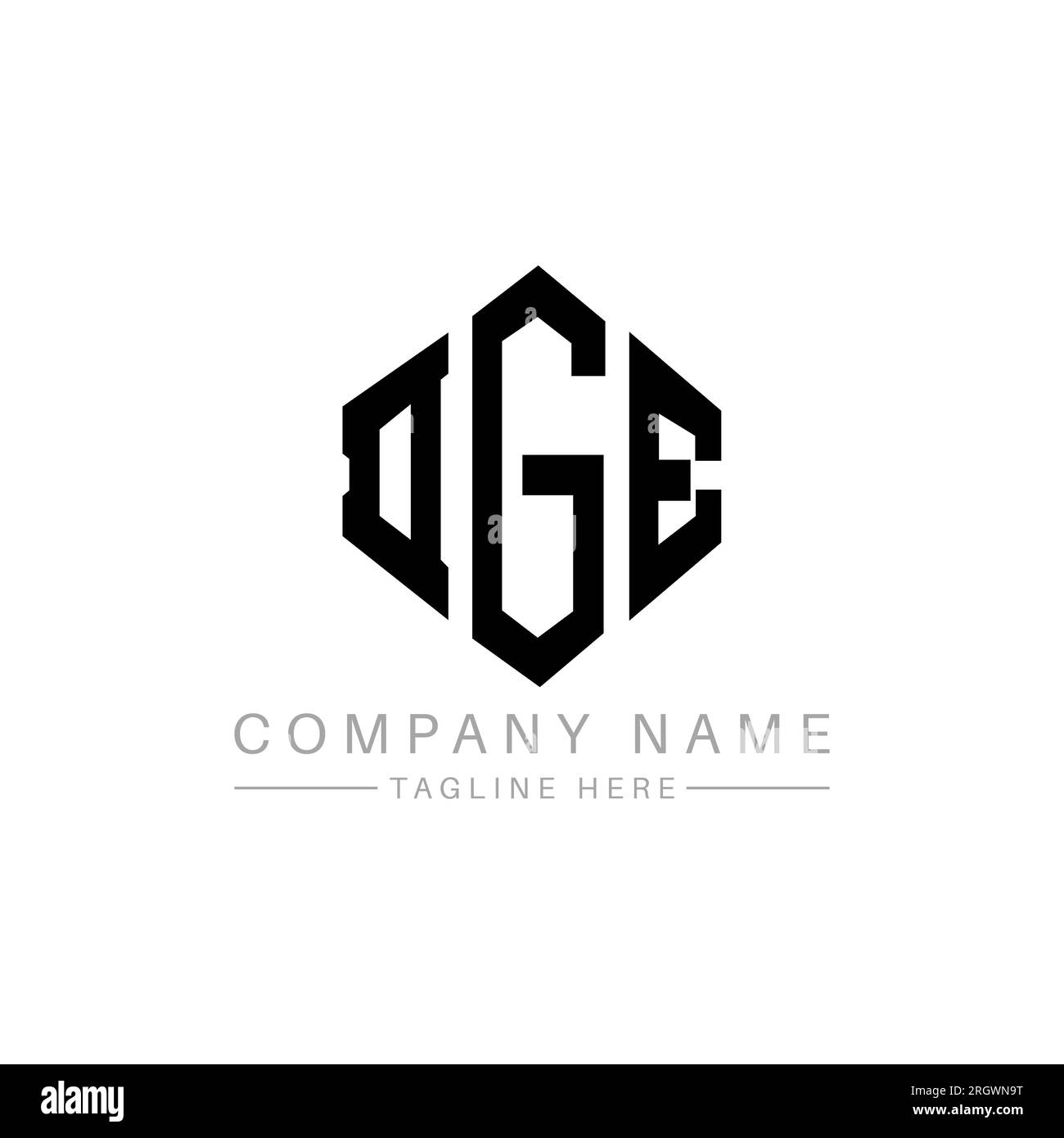 DGE letter logo design with polygon shape. DGE polygon and cube shape logo design. DGE hexagon ...