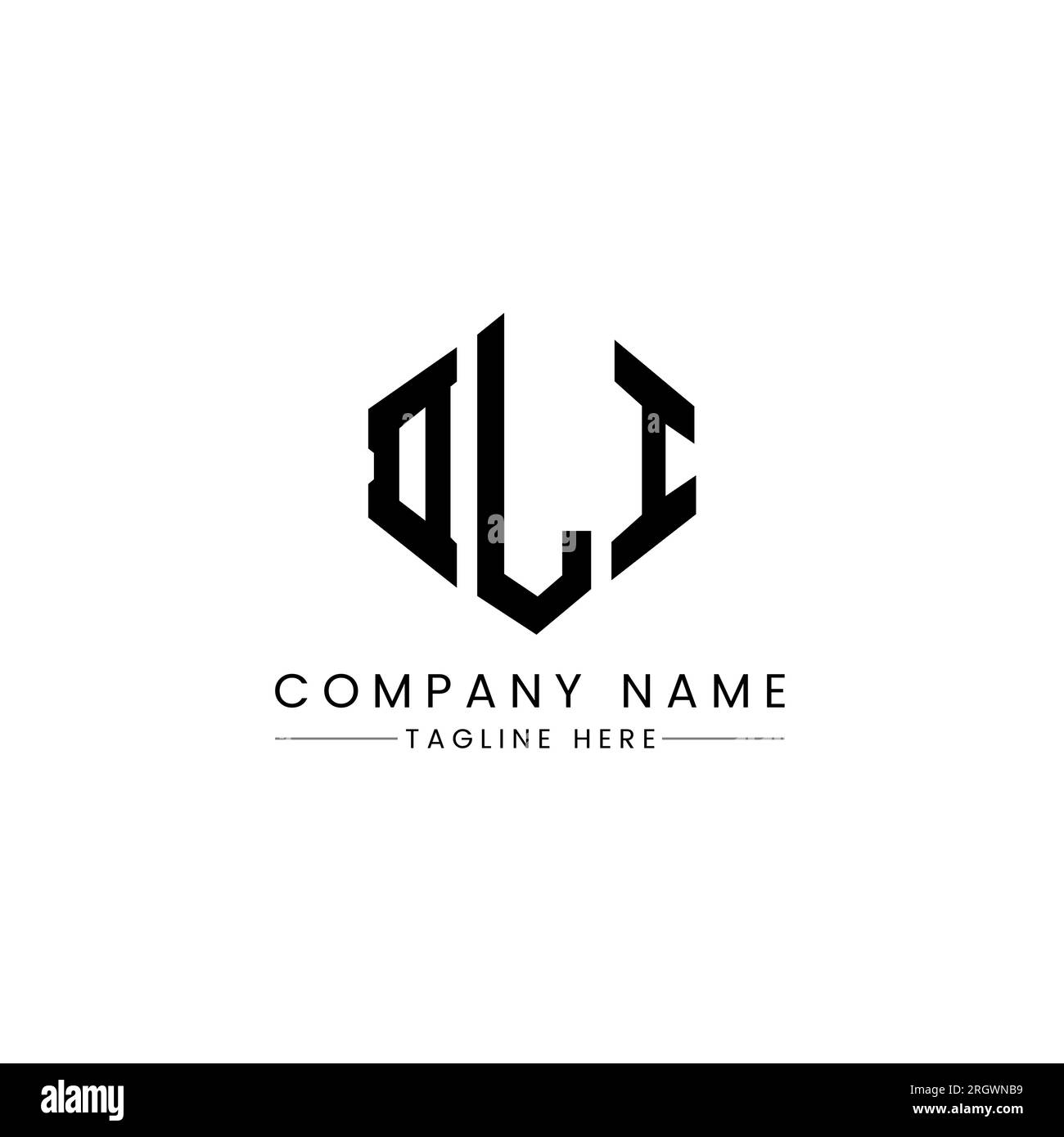 DLI letter logo design with polygon shape. DLI polygon and cube shape ...