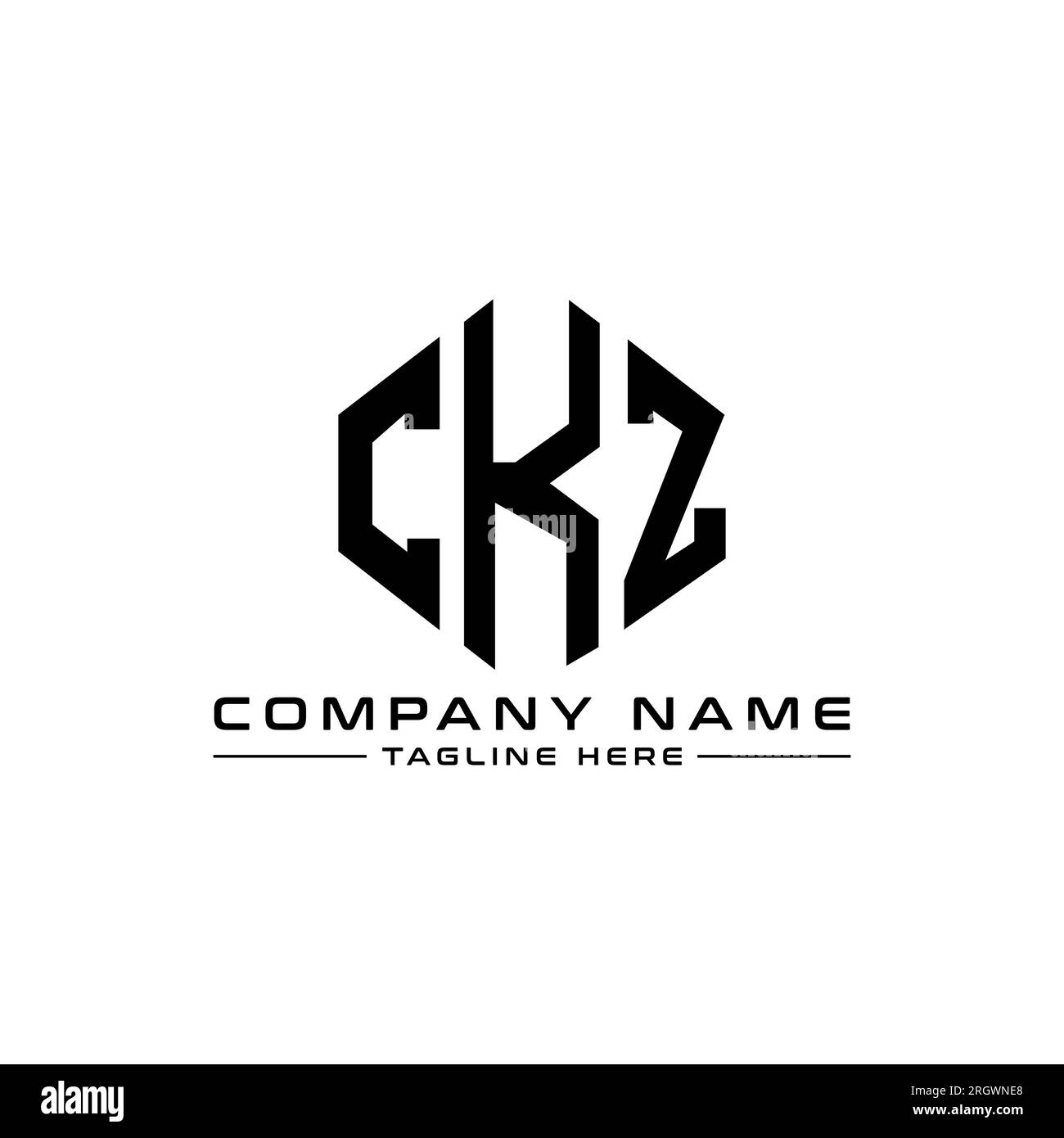 CKZ letter logo design with polygon shape. CKZ polygon and cube shape ...