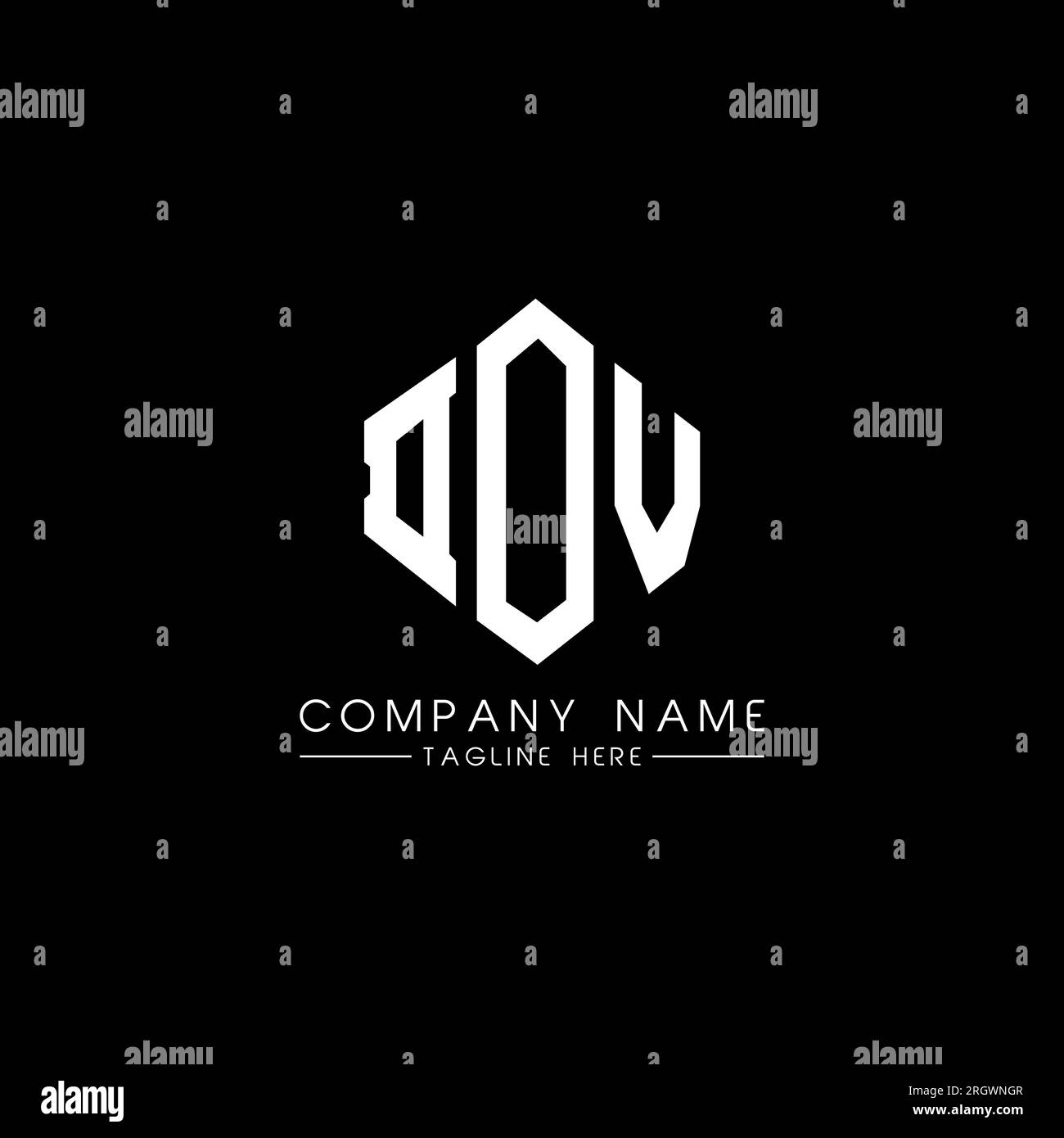 DOV letter logo design with polygon shape. DOV polygon and cube shape ...