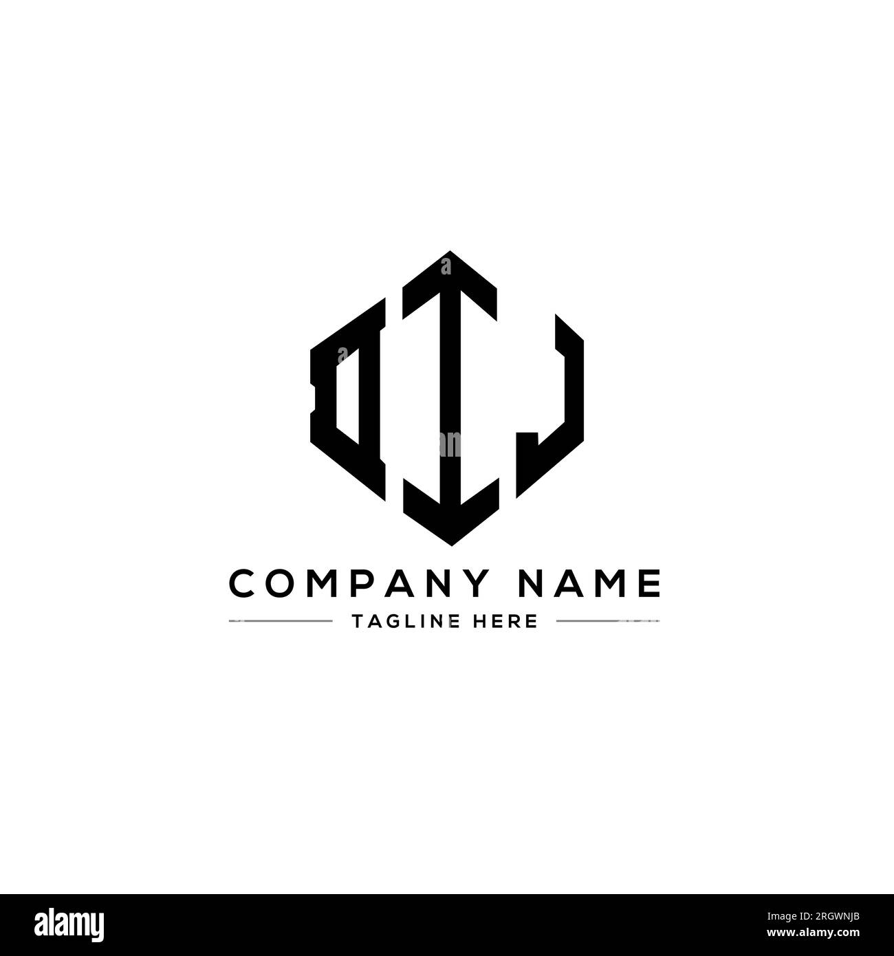 DIJ letter logo design with polygon shape. DIJ polygon and cube shape ...