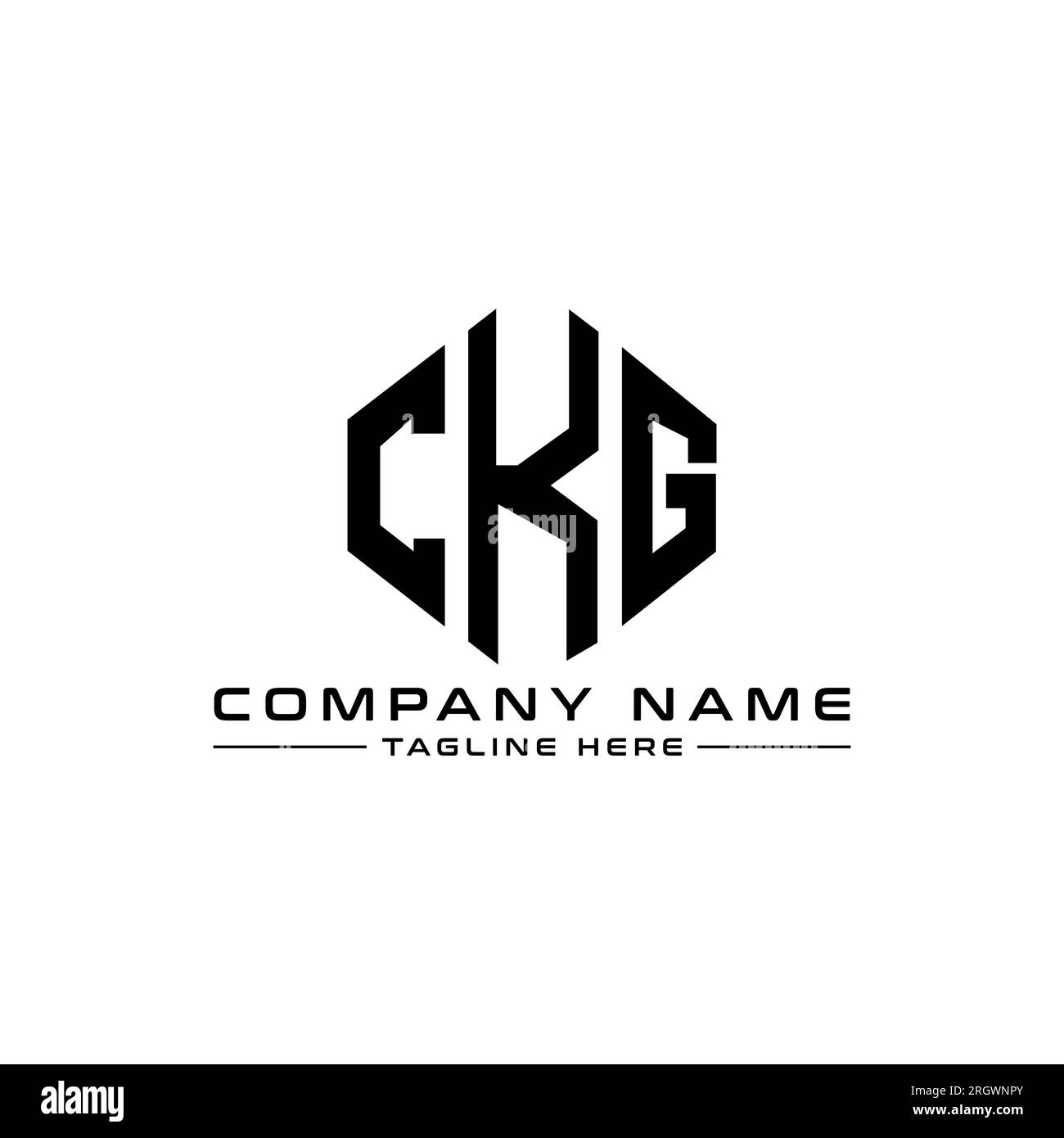 CKG letter logo design with polygon shape. CKG polygon and cube shape ...