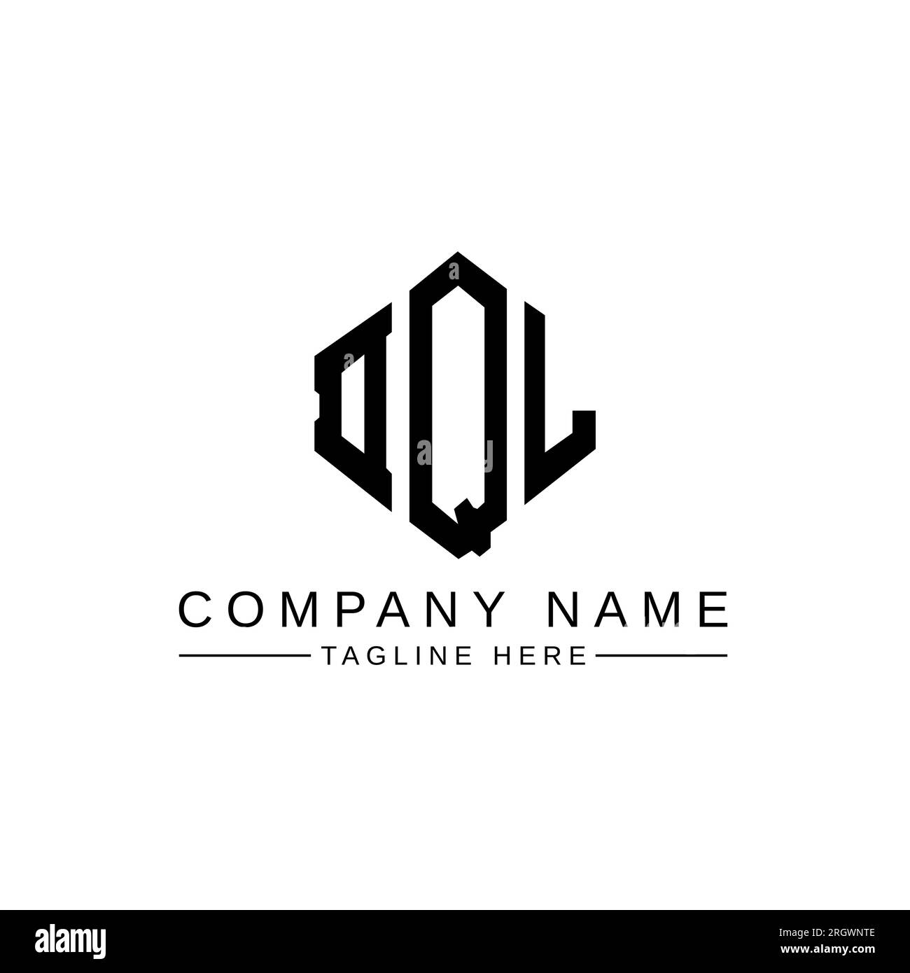 DQL letter logo design with polygon shape. DQL polygon and cube shape ...