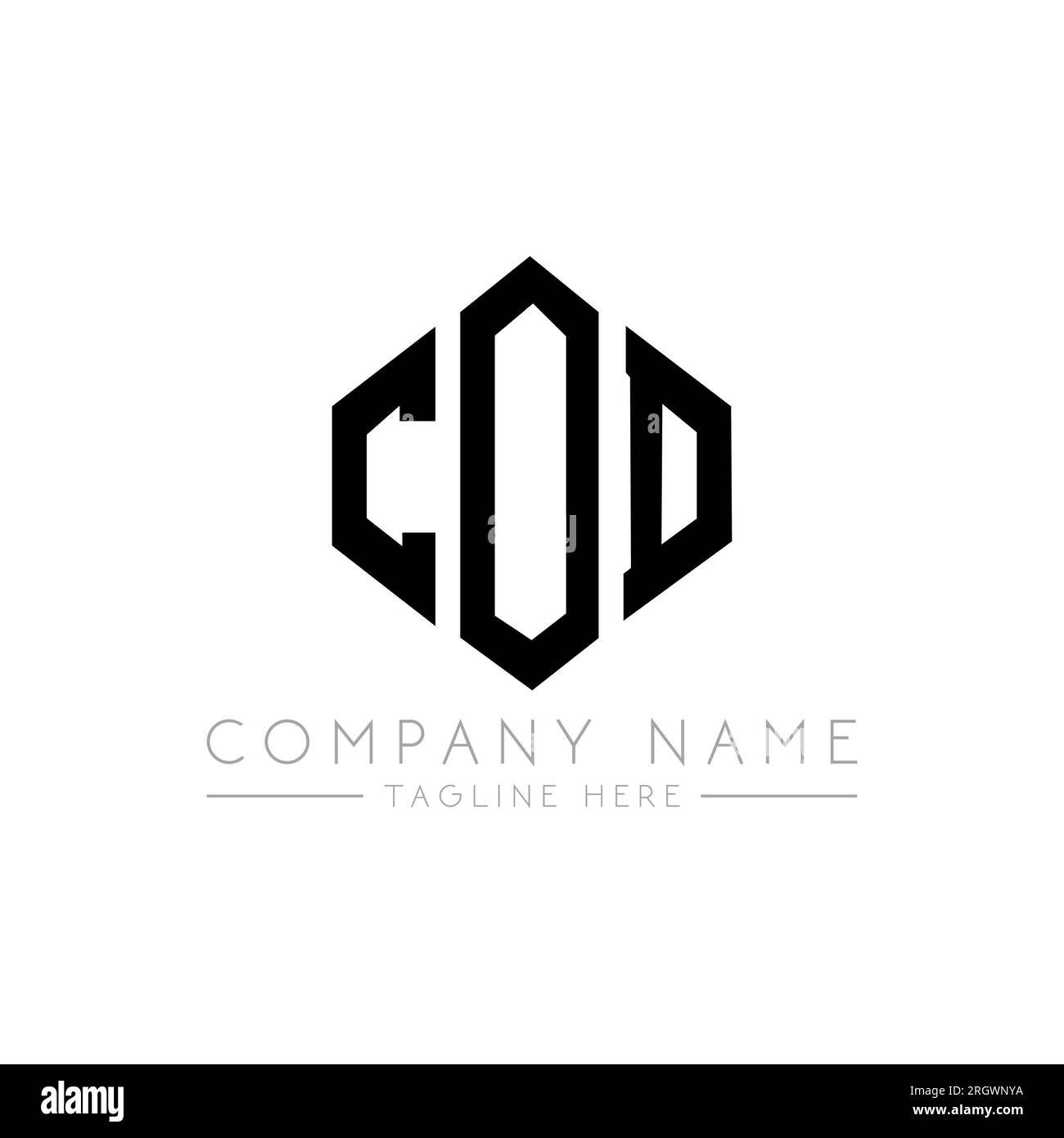 COD letter logo design with polygon shape. COD polygon and cube shape ...