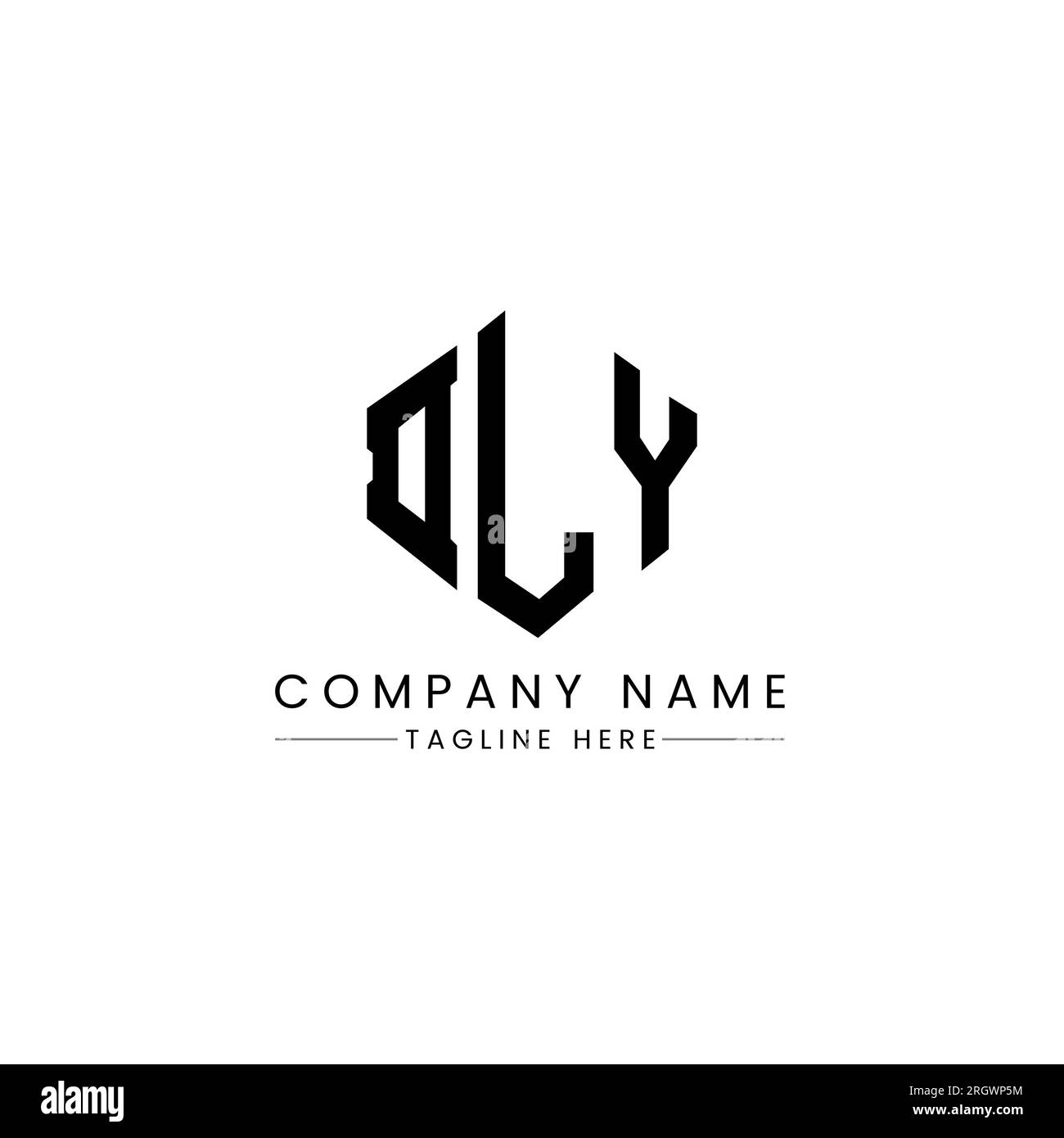 DLY letter logo design with polygon shape. DLY polygon and cube shape ...