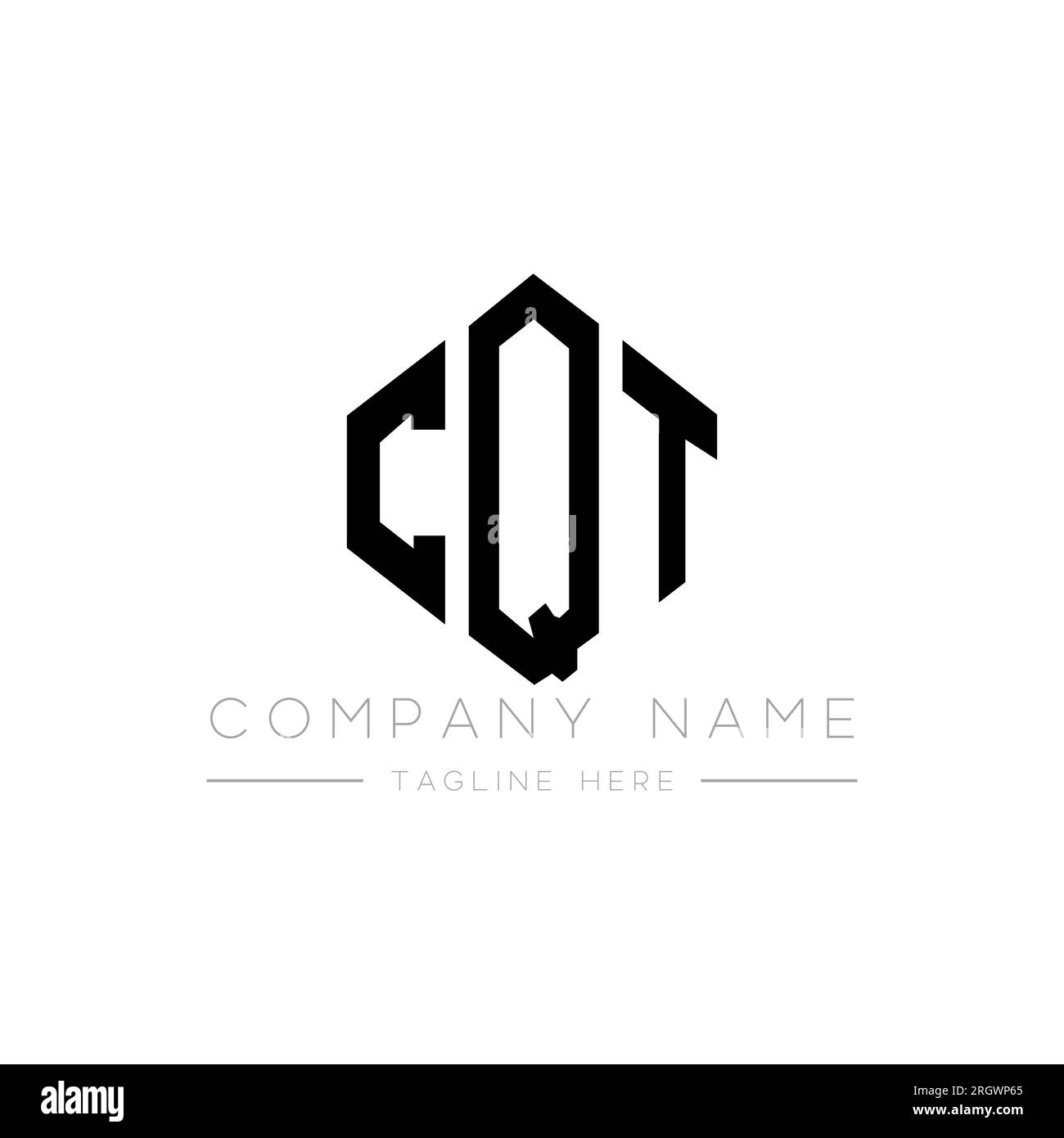 CQT letter logo design with polygon shape. CQT polygon and cube shape ...