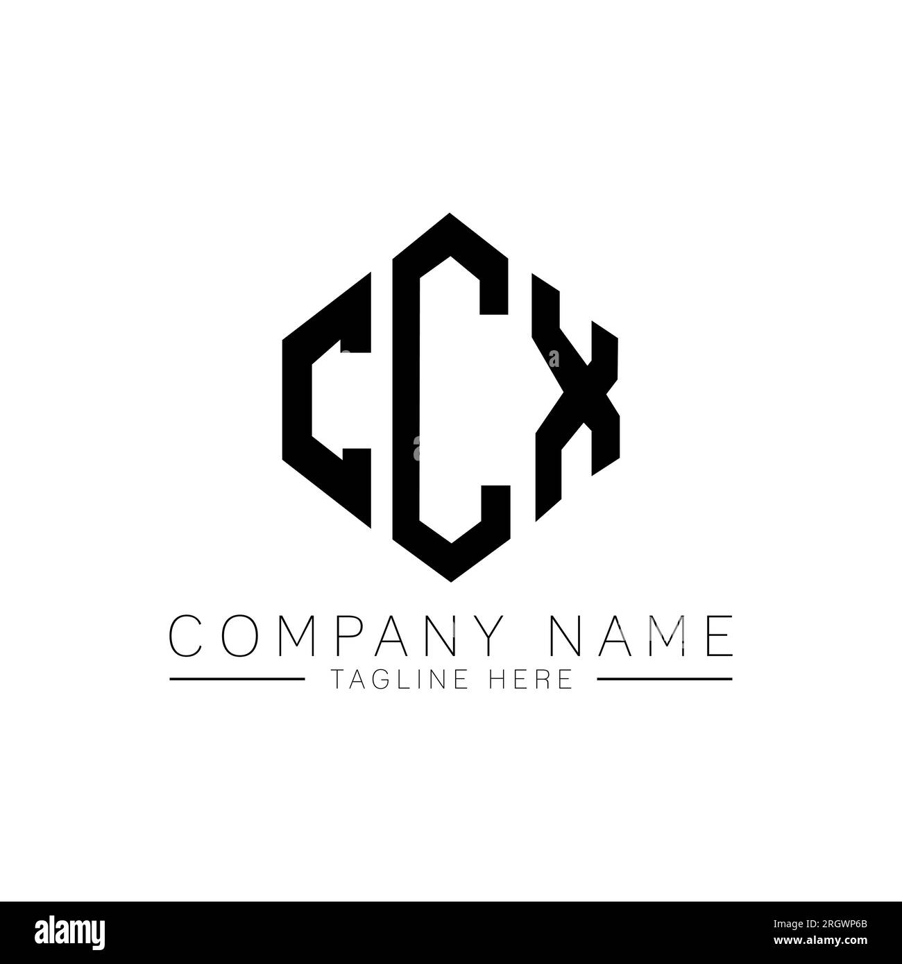 CCX letter logo design with polygon shape. CCX polygon and cube shape ...