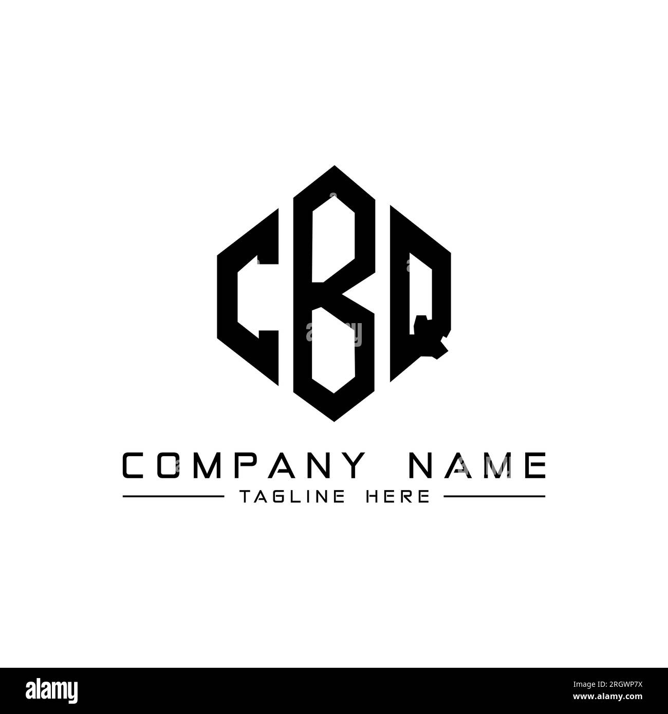 CBQ letter logo design with polygon shape. CBQ polygon and cube shape logo design. CBQ hexagon ...
