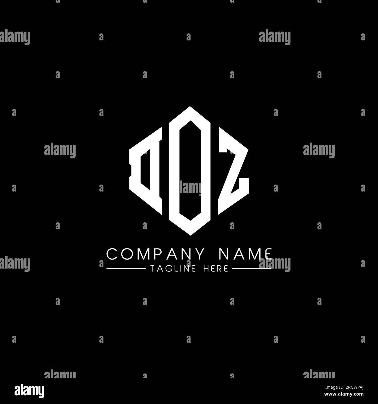 DOZ letter logo design with polygon shape. DOZ polygon and cube shape ...
