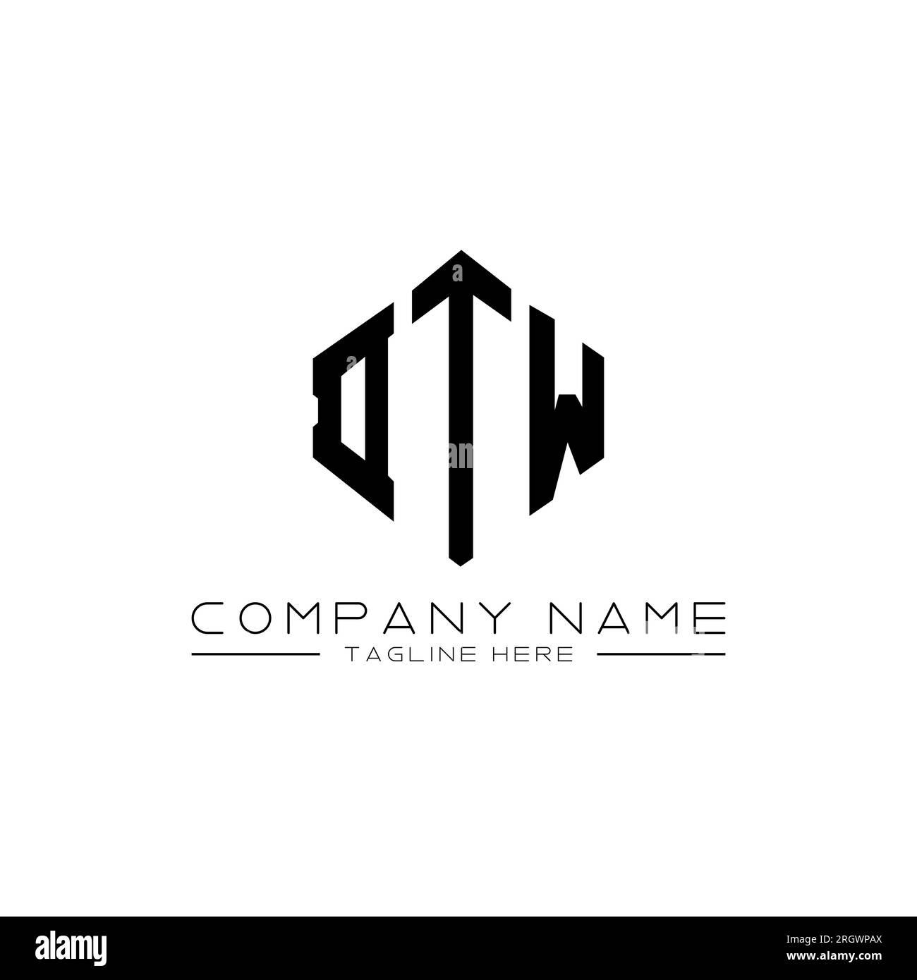 DTW letter logo design with polygon shape. DTW polygon and cube shape ...