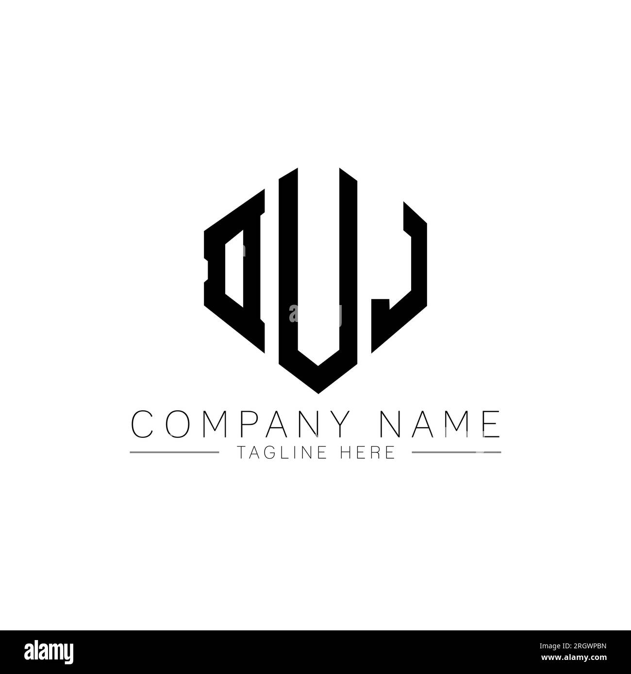 DUJ letter logo design with polygon shape. DUJ polygon and cube shape ...