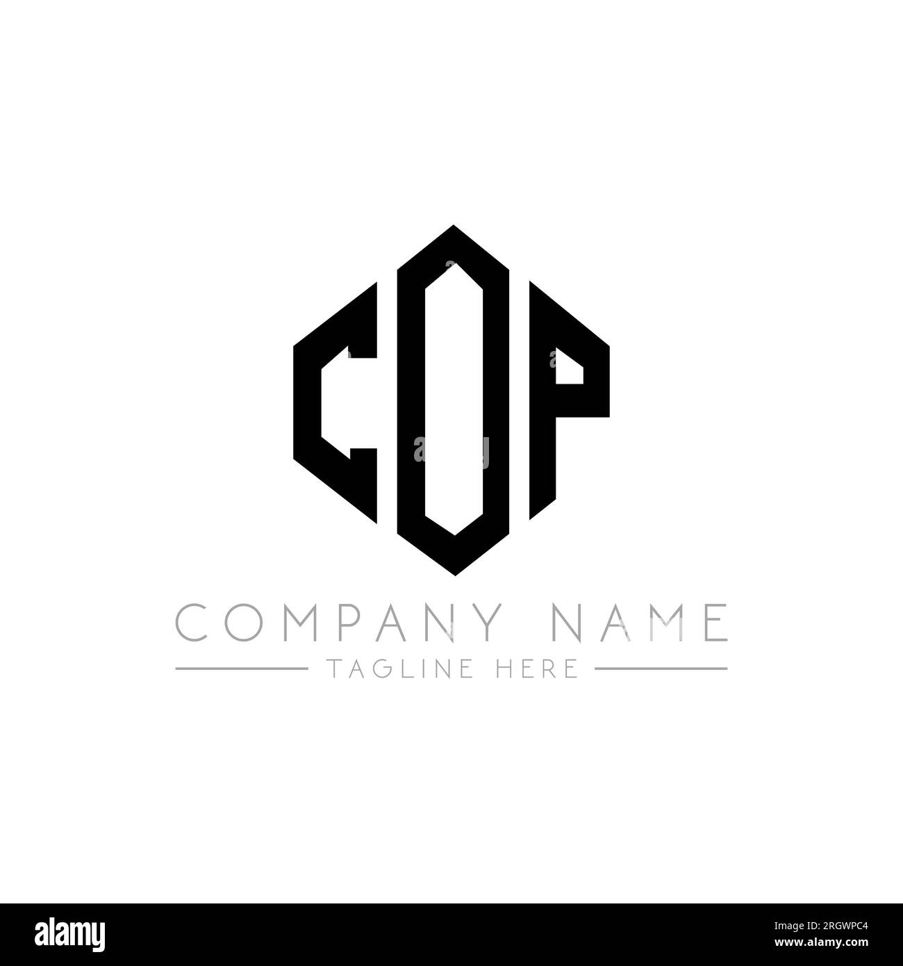COP letter logo design with polygon shape. COP polygon and cube shape ...