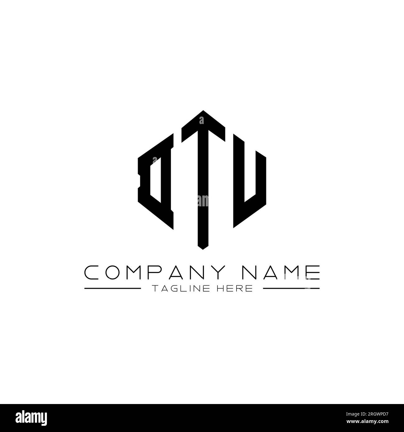 DTU letter logo design with polygon shape. DTU polygon and cube shape logo design. DTU hexagon ...