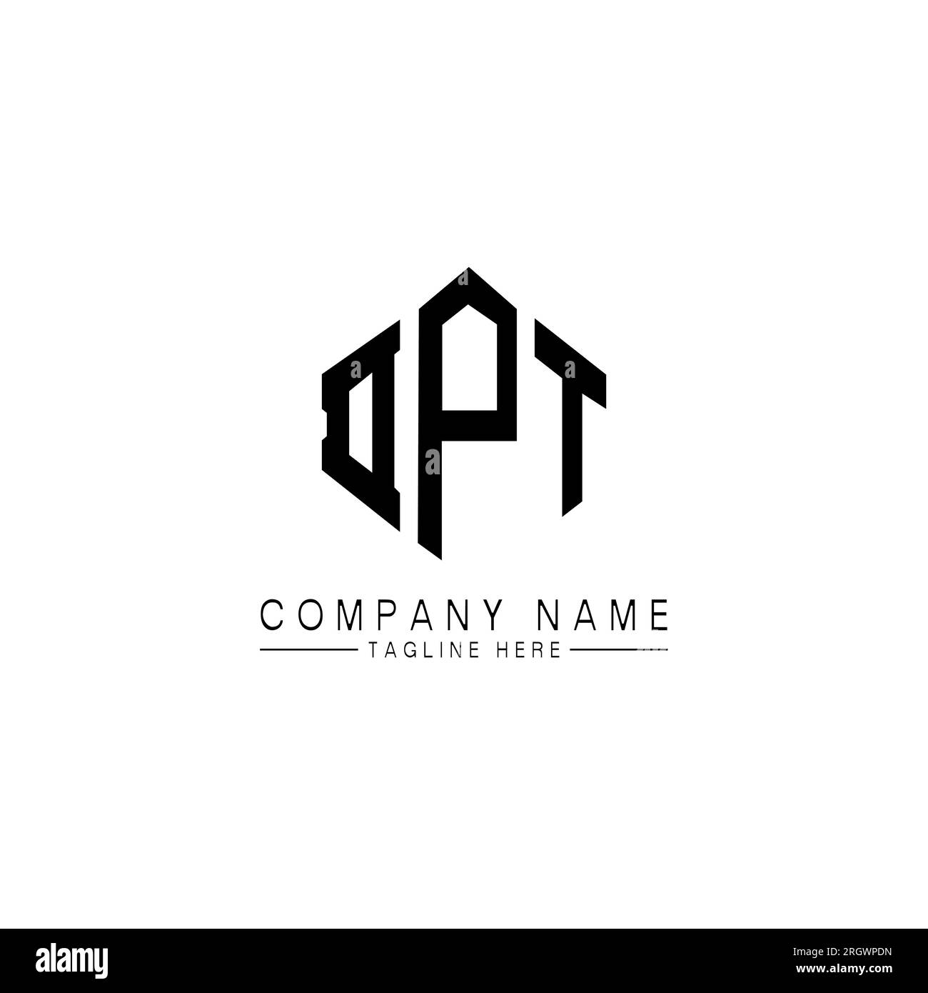 DPT letter logo design with polygon shape. DPT polygon and cube shape ...