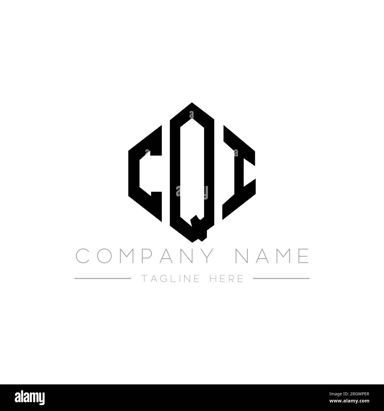 CQI letter logo design with polygon shape. CQI polygon and cube shape logo design. CQI hexagon ...