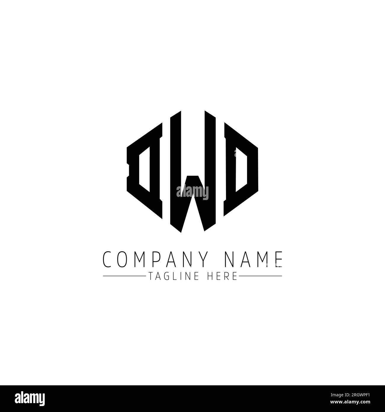 DWD letter logo design with polygon shape. DWD polygon and cube shape ...