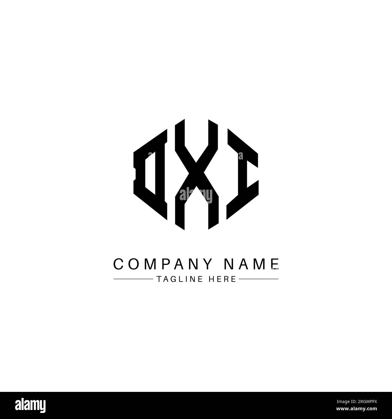 DXI letter logo design with polygon shape. DXI polygon and cube shape ...