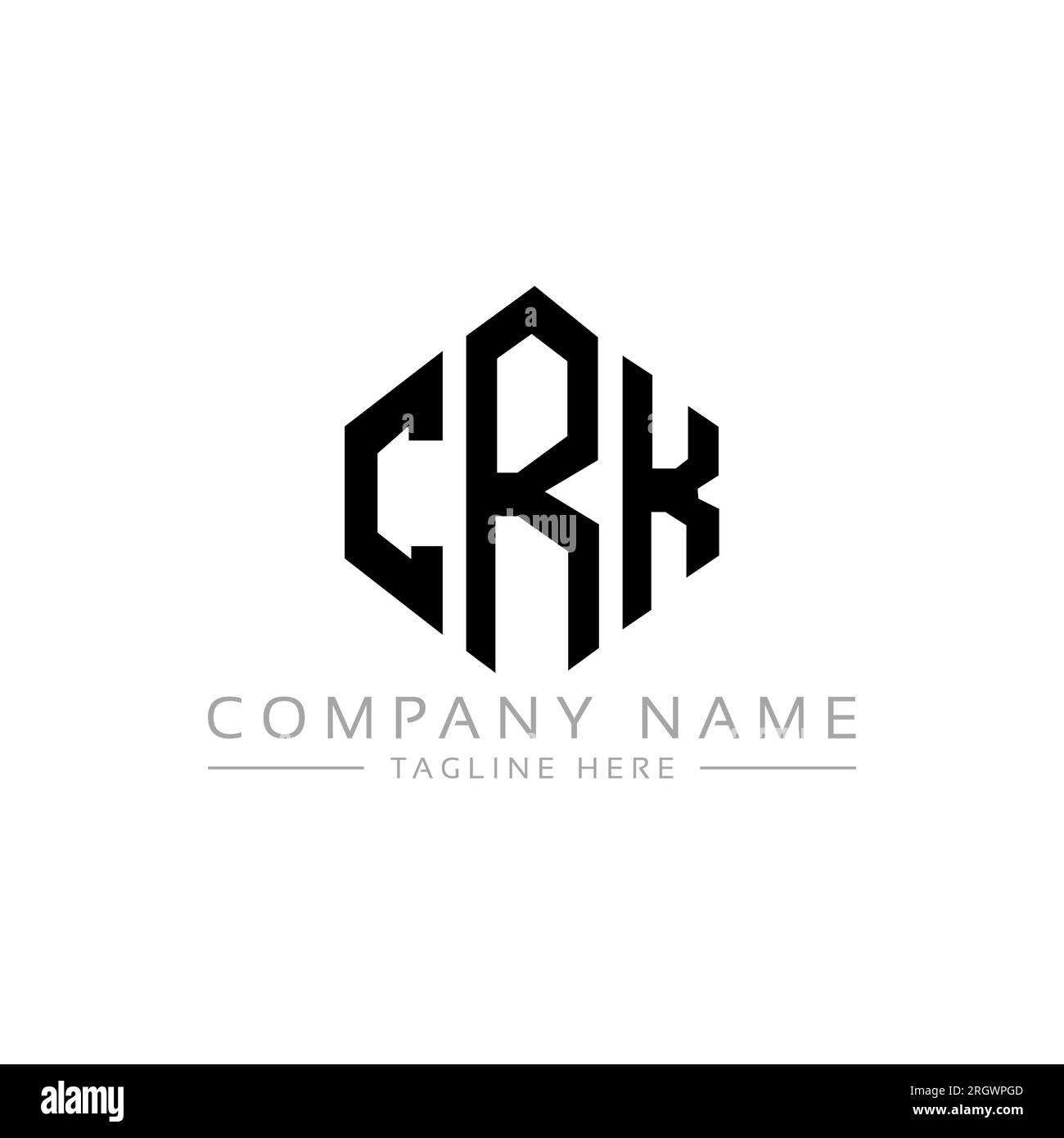 CRK letter logo design with polygon shape. CRK polygon and cube shape ...