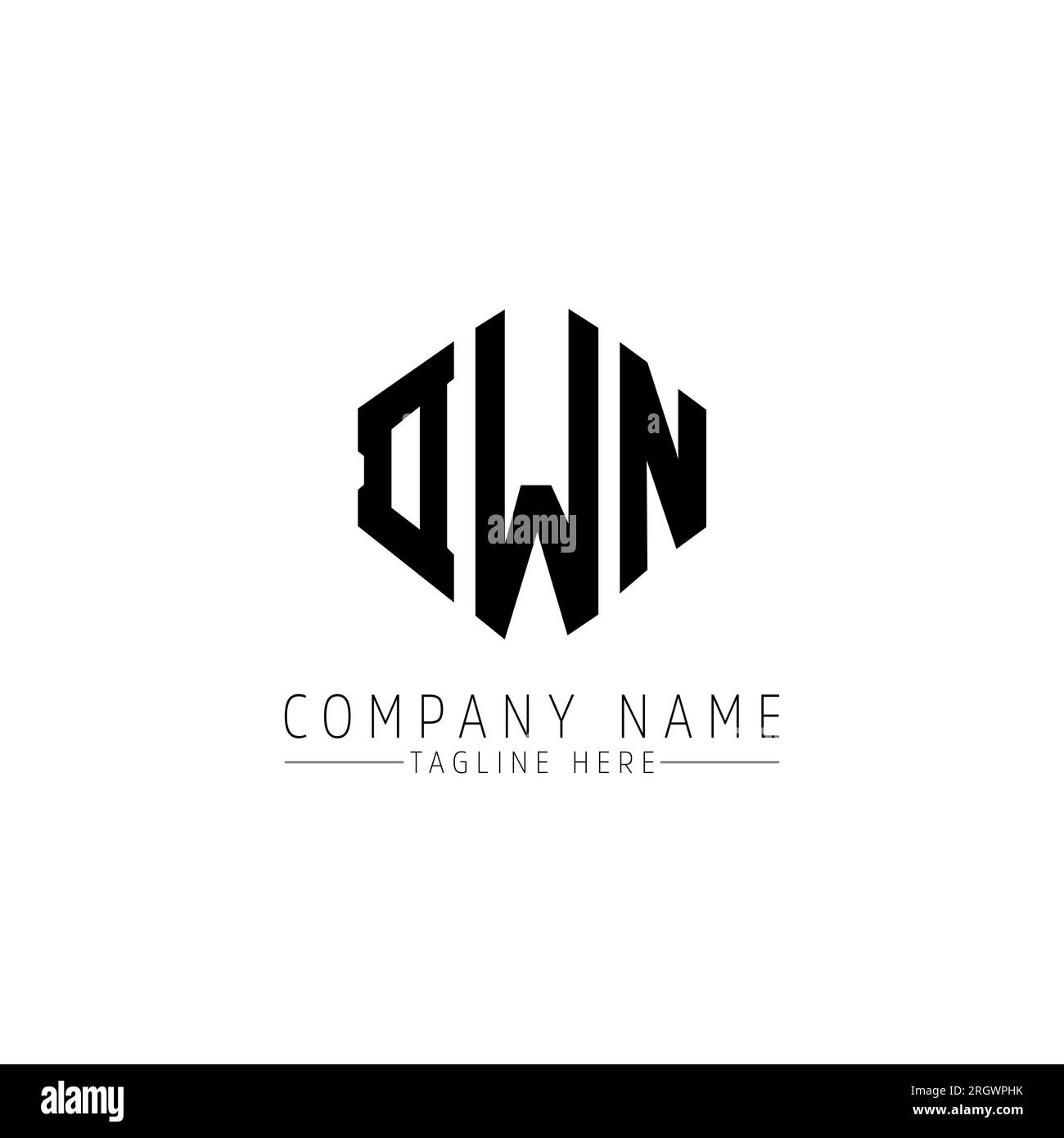 DWN letter logo design with polygon shape. DWN polygon and cube shape ...