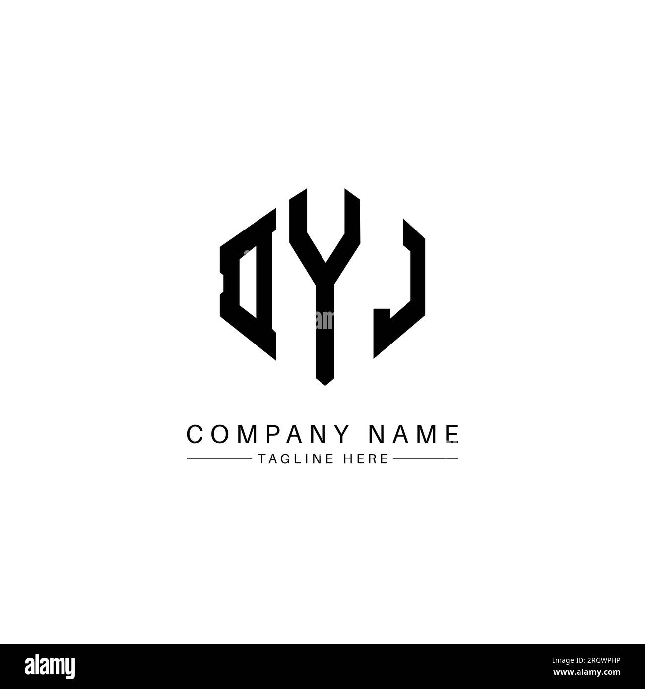 DYJ letter logo design with polygon shape. DYJ polygon and cube shape logo design. DYJ hexagon ...