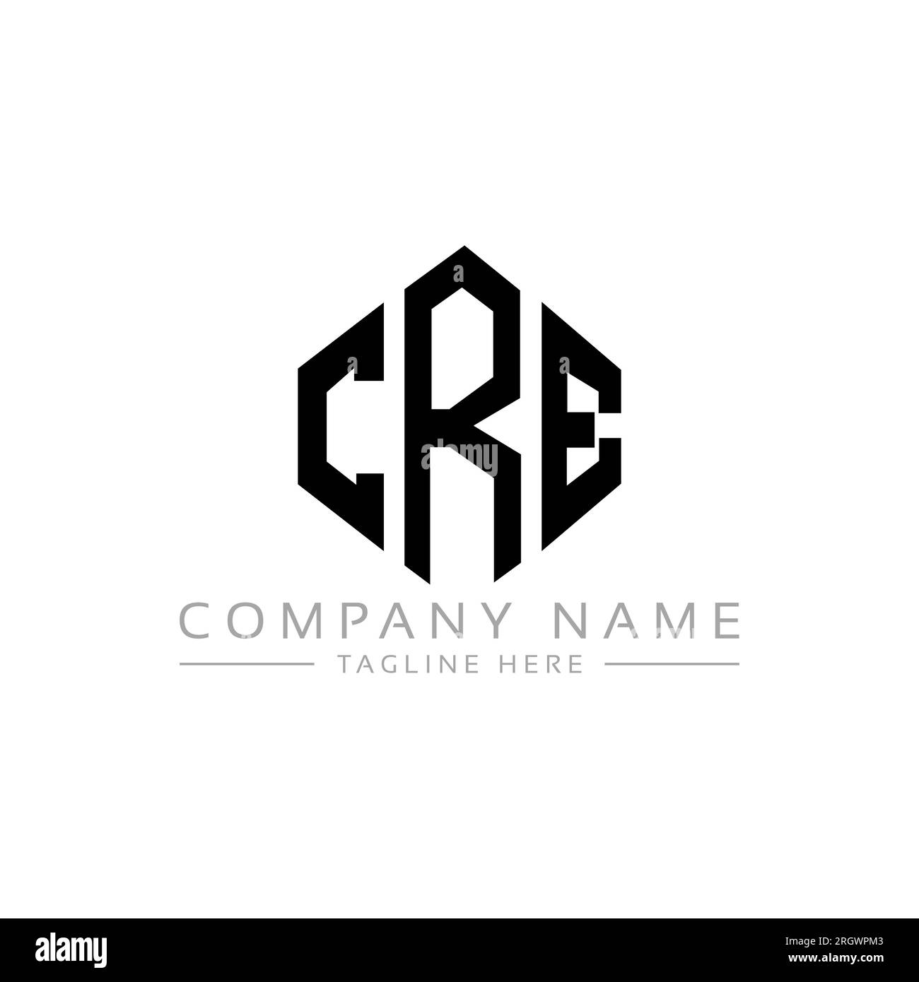 Cre Letter Logo Design With Polygon Shape Cre Polygon And Cube Shape Logo Design Cre Hexagon