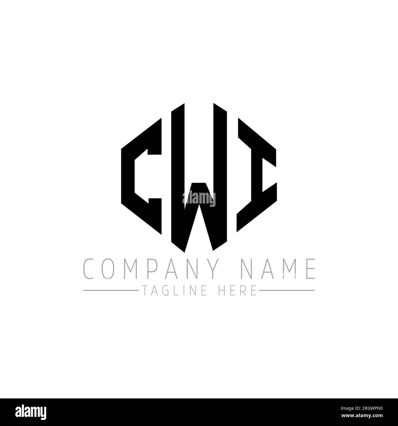 CWI letter logo design with polygon shape. CWI polygon and cube shape ...