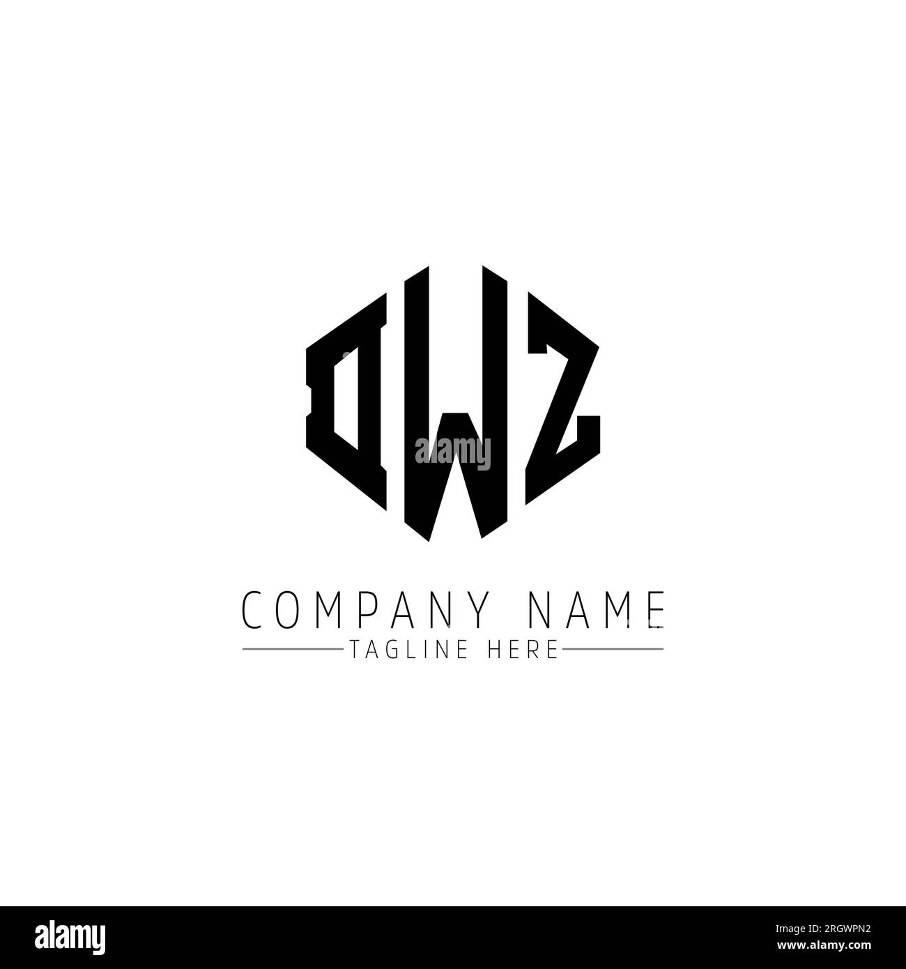 DWZ letter logo design with polygon shape. DWZ polygon and cube shape ...