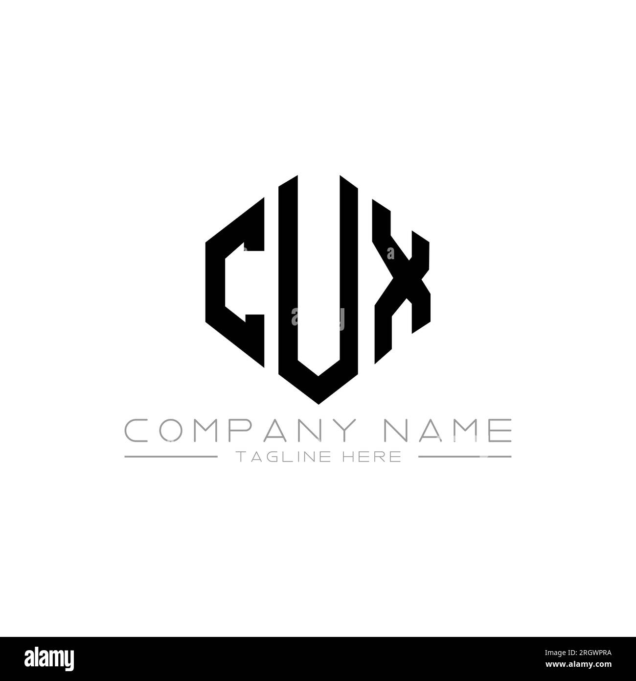 CUX letter logo design with polygon shape. CUX polygon and cube shape ...