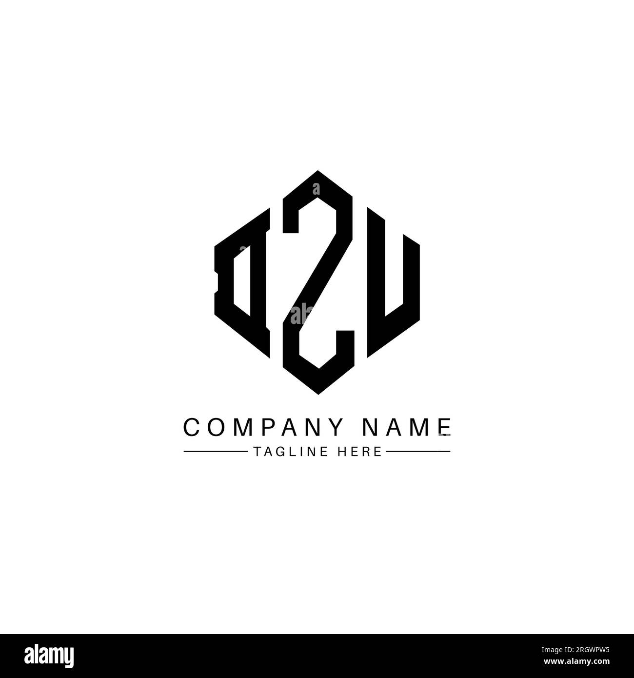 DZU letter logo design with polygon shape. DZU polygon and cube shape ...