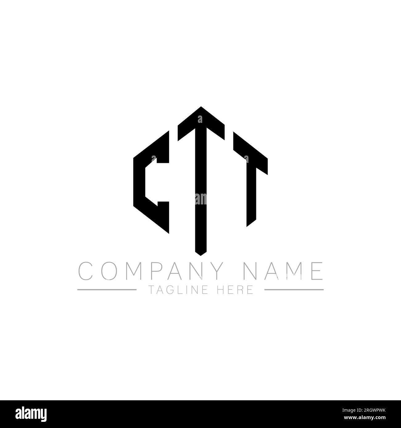 CTT letter logo design with polygon shape. CTT polygon and cube shape ...