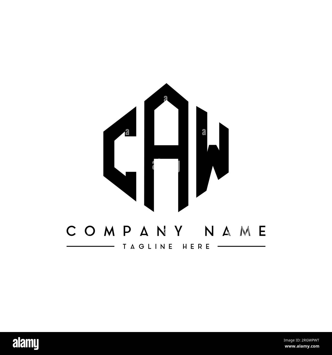 CAW letter logo design with polygon shape. CAW polygon and cube shape ...