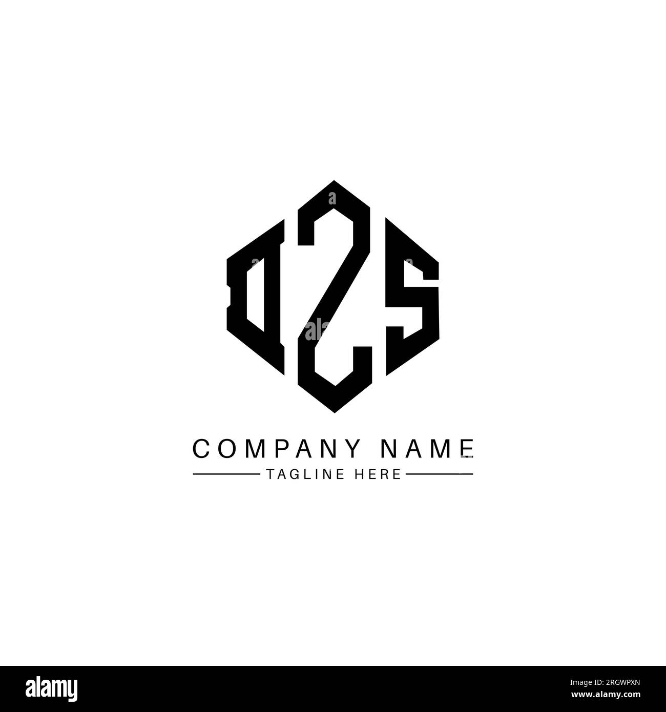 DZS letter logo design with polygon shape. DZS polygon and cube shape ...