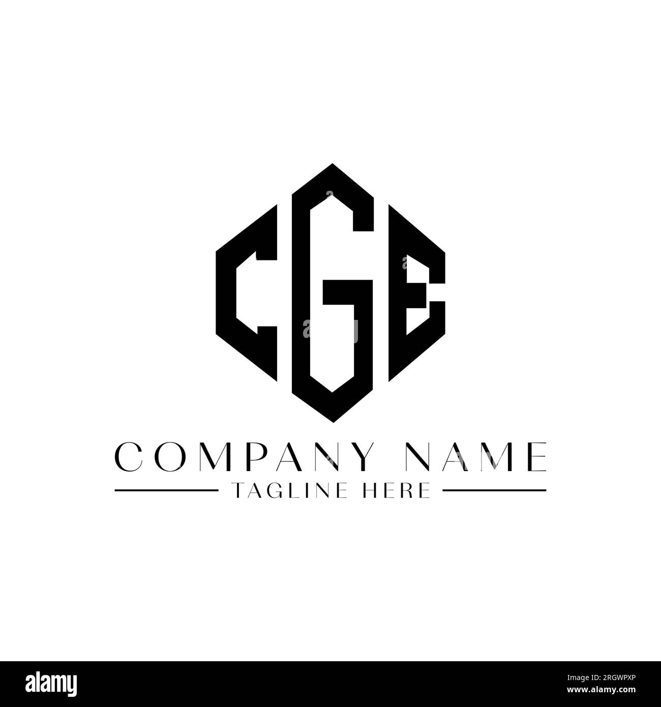 CGE letter logo design with polygon shape. CGE polygon and cube shape ...