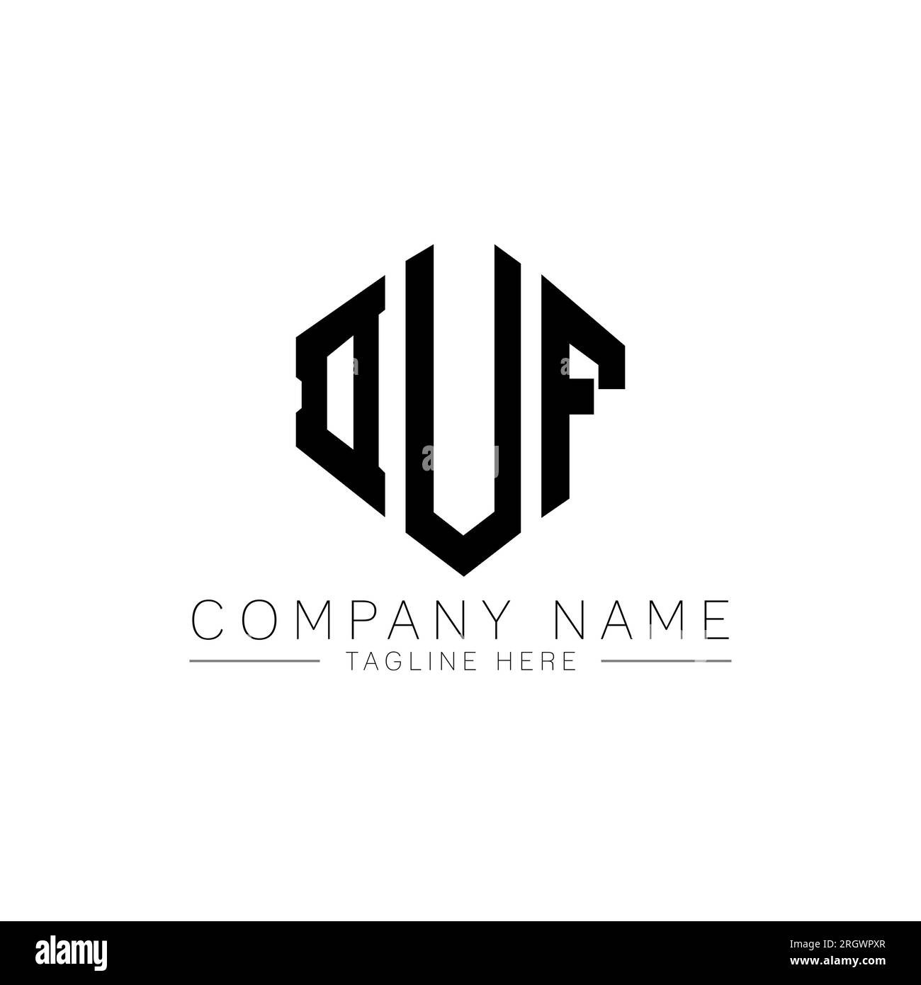 DUF letter logo design with polygon shape. DUF polygon and cube shape ...