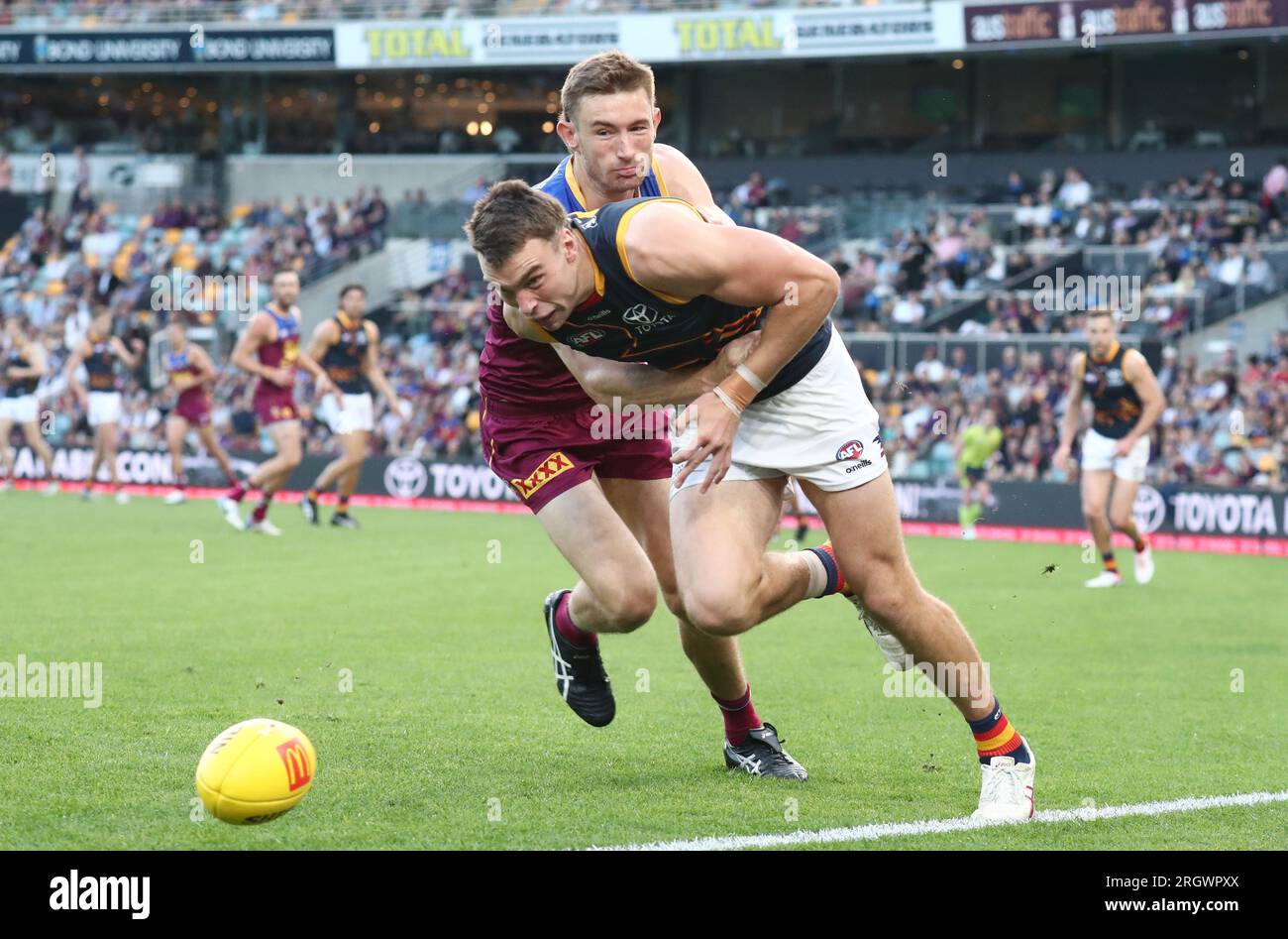 Brisbane, Australia. 12th Aug, 2023. Riley Thilthorpe of the Crows in ...