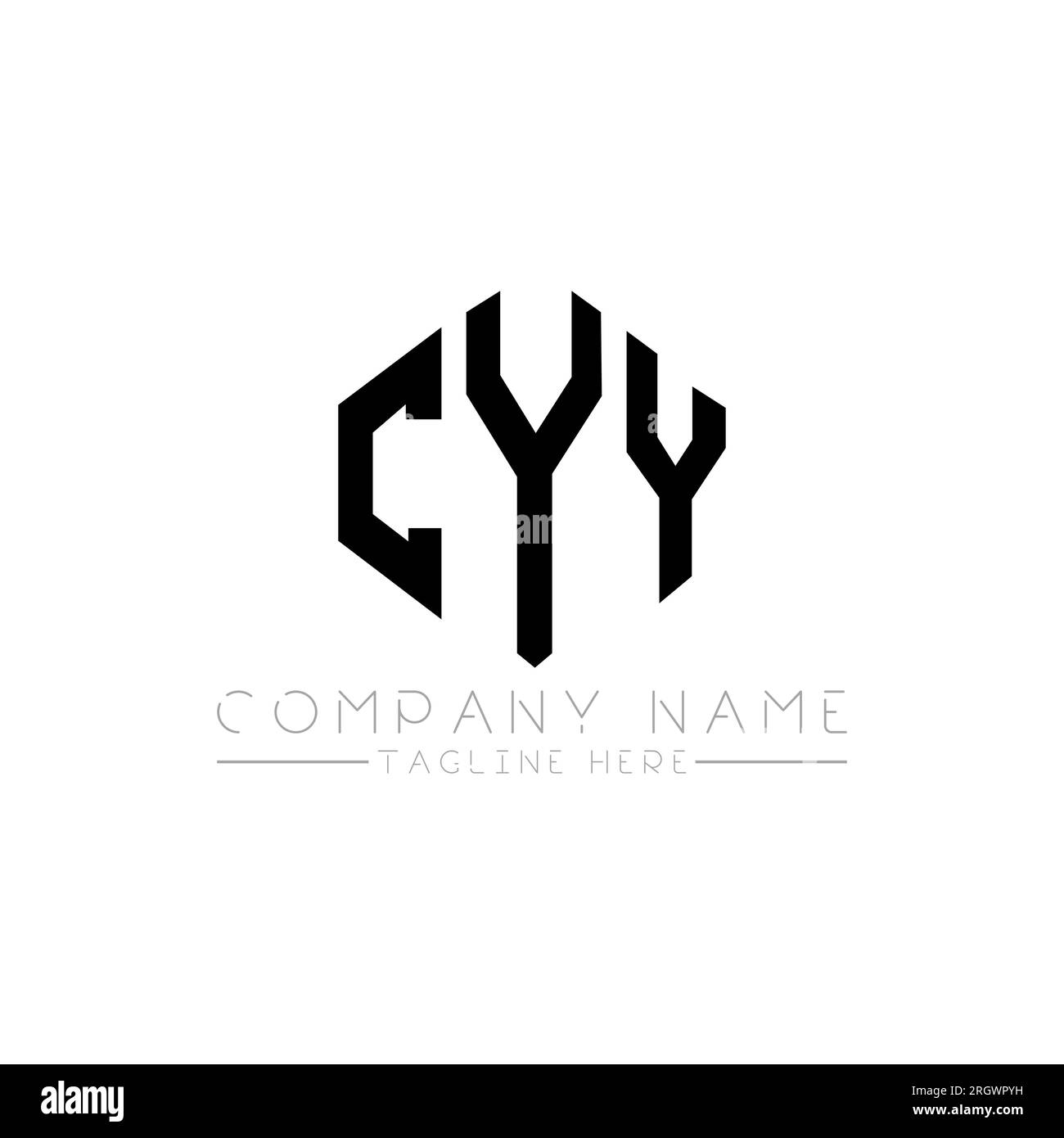 CYY letter logo design with polygon shape. CYY polygon and cube shape logo design. CYY hexagon ...