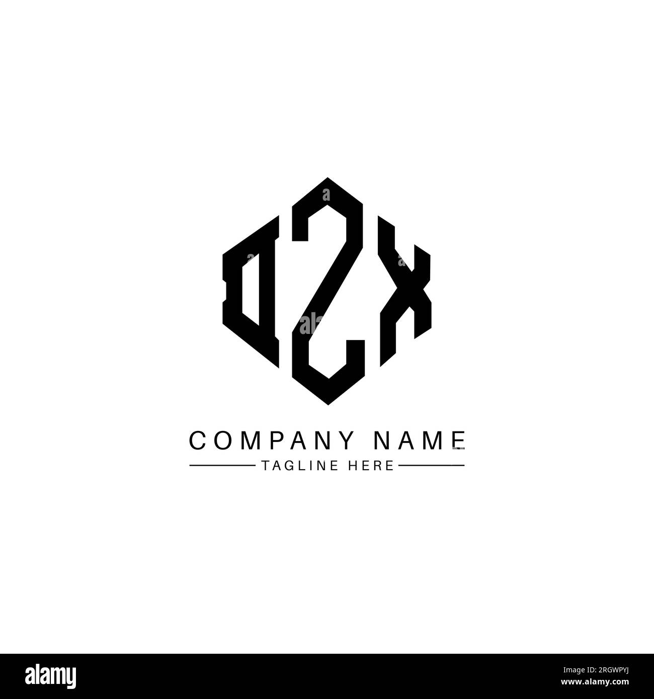 DZX letter logo design with polygon shape. DZX polygon and cube shape ...