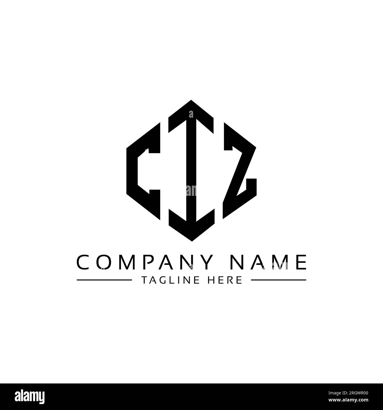 CIZ letter logo design with polygon shape. CIZ polygon and cube shape ...