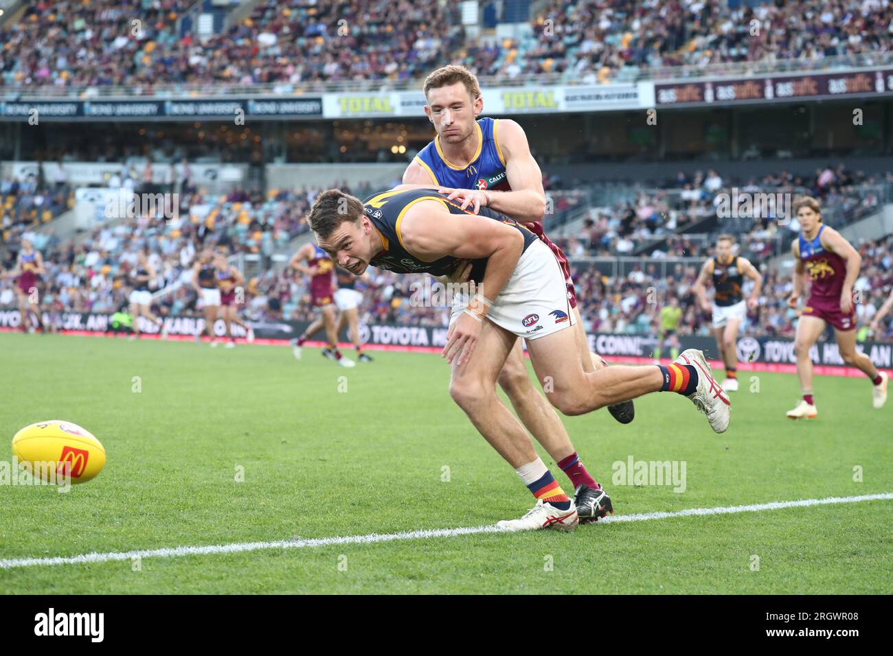 Brisbane, Australia. 12th Aug, 2023. Riley Thilthorpe of the Crows in ...