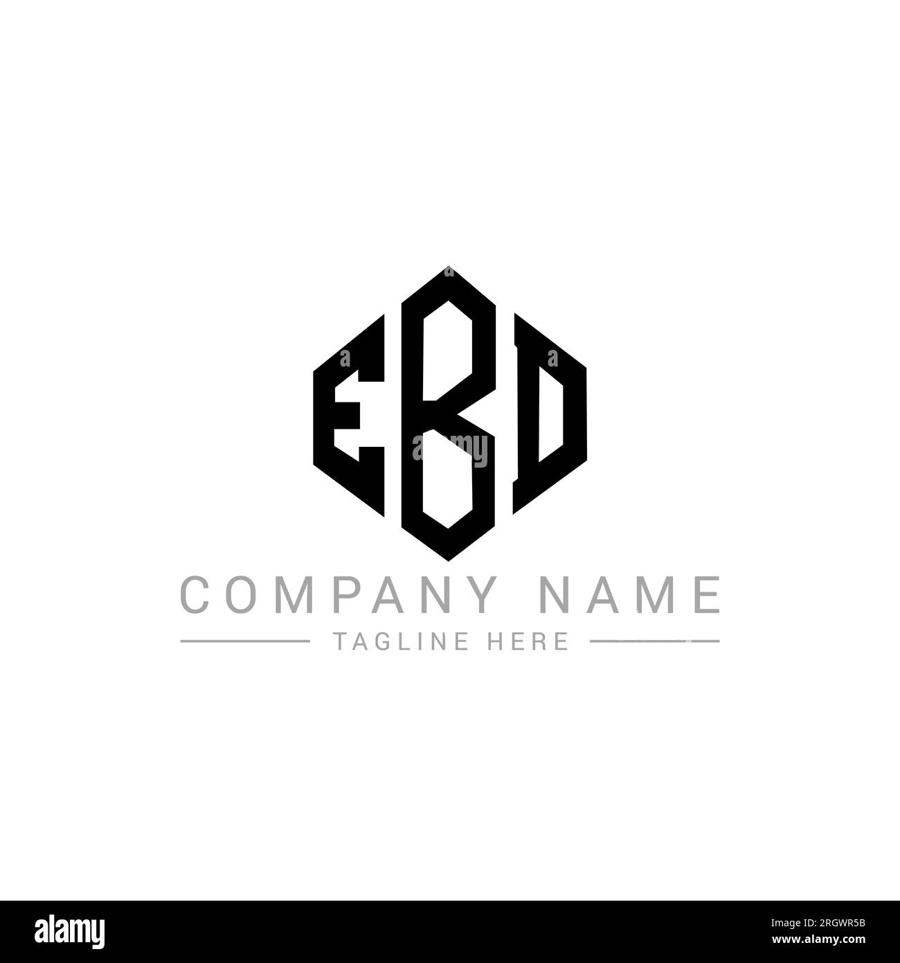 EBD letter logo design with polygon shape. EBD polygon and cube shape ...