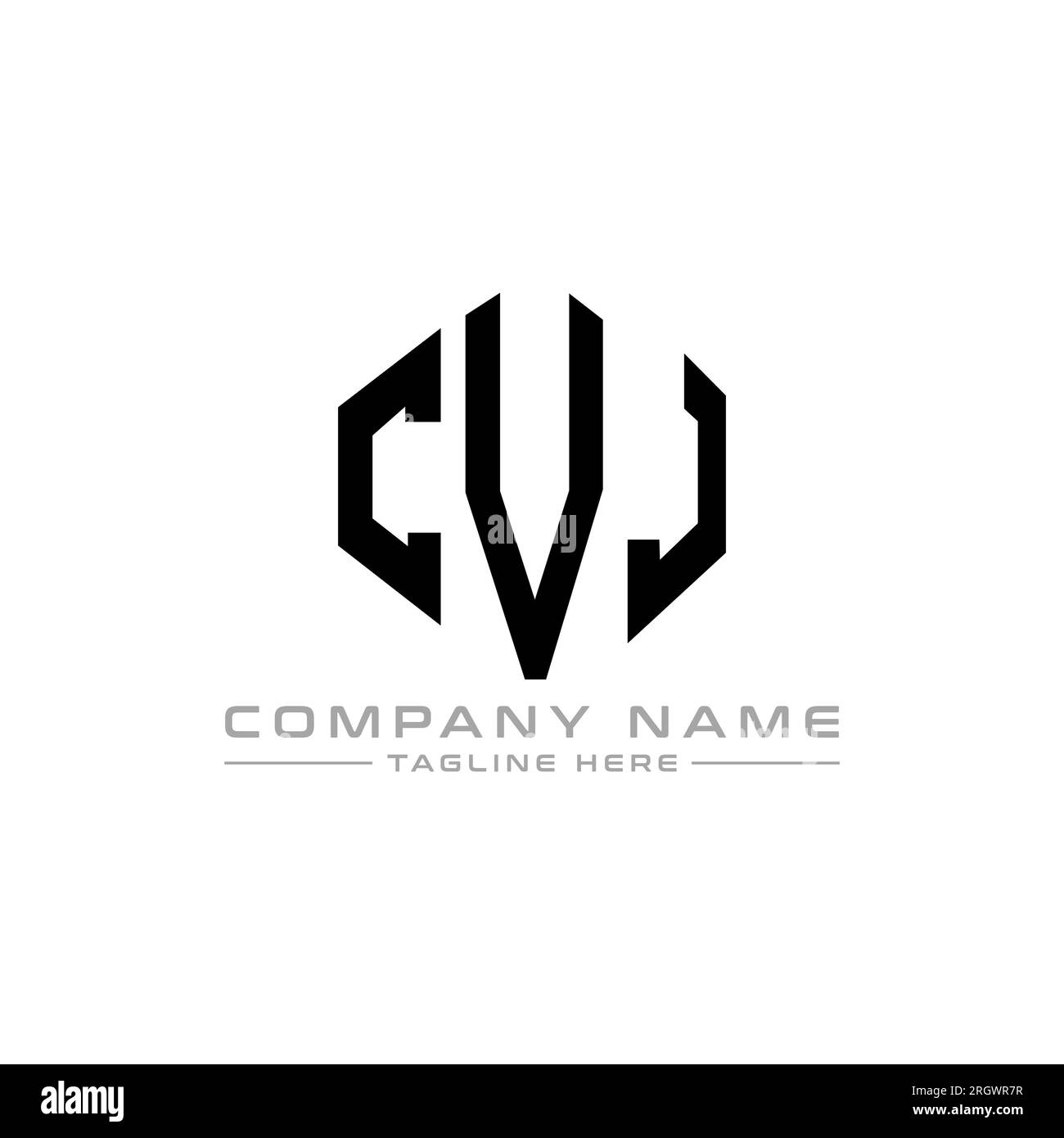 CVJ letter logo design with polygon shape. CVJ polygon and cube shape ...