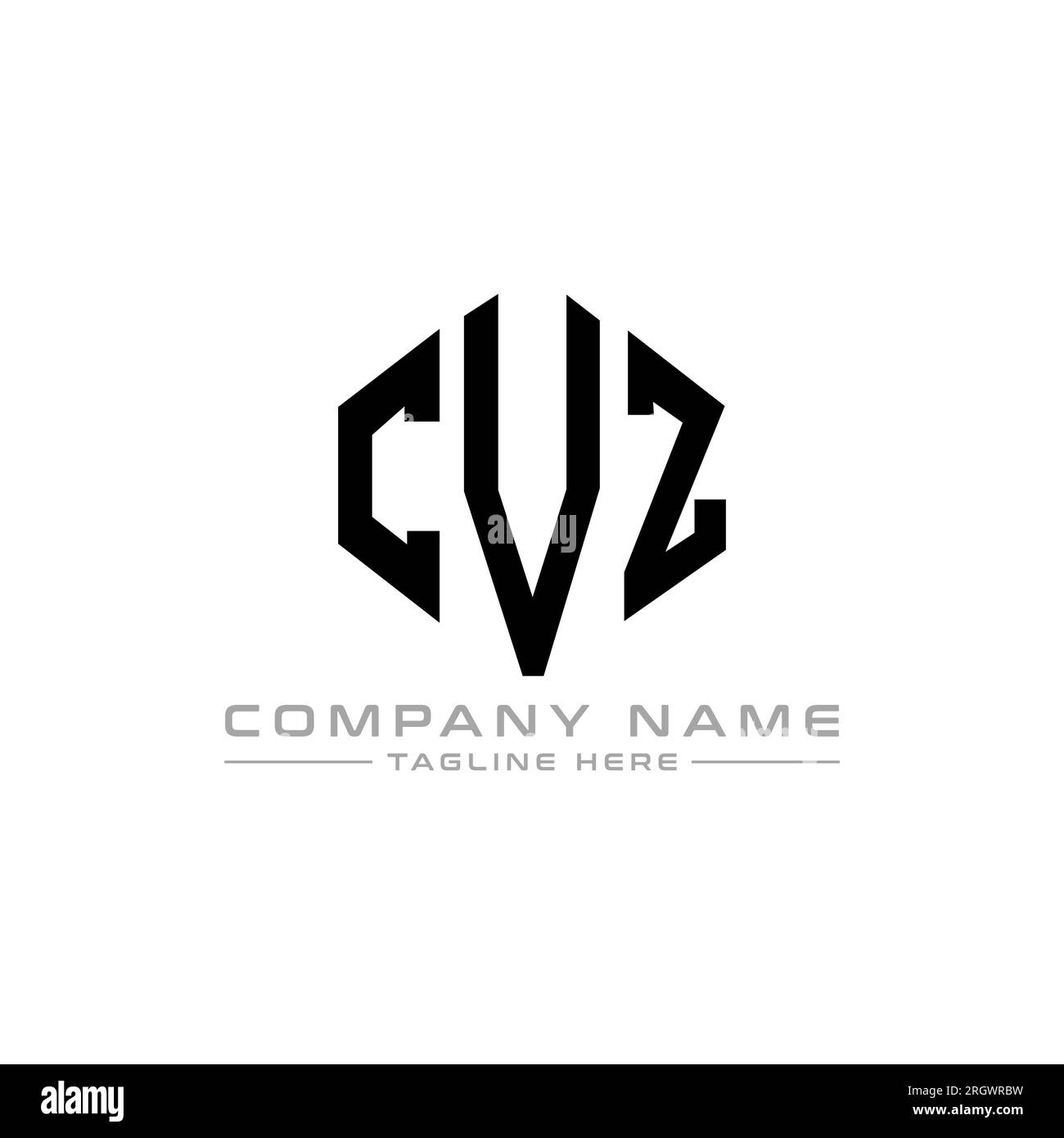 CVZ letter logo design with polygon shape. CVZ polygon and cube shape ...