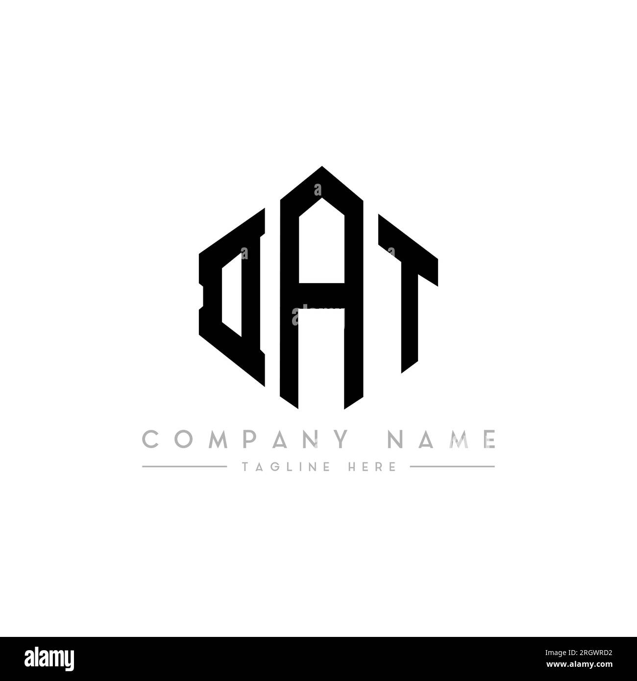 DAT letter logo design with polygon shape. DAT polygon and cube shape ...