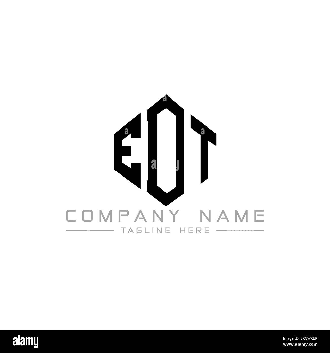 EDT letter logo design with polygon shape. EDT polygon and cube shape ...