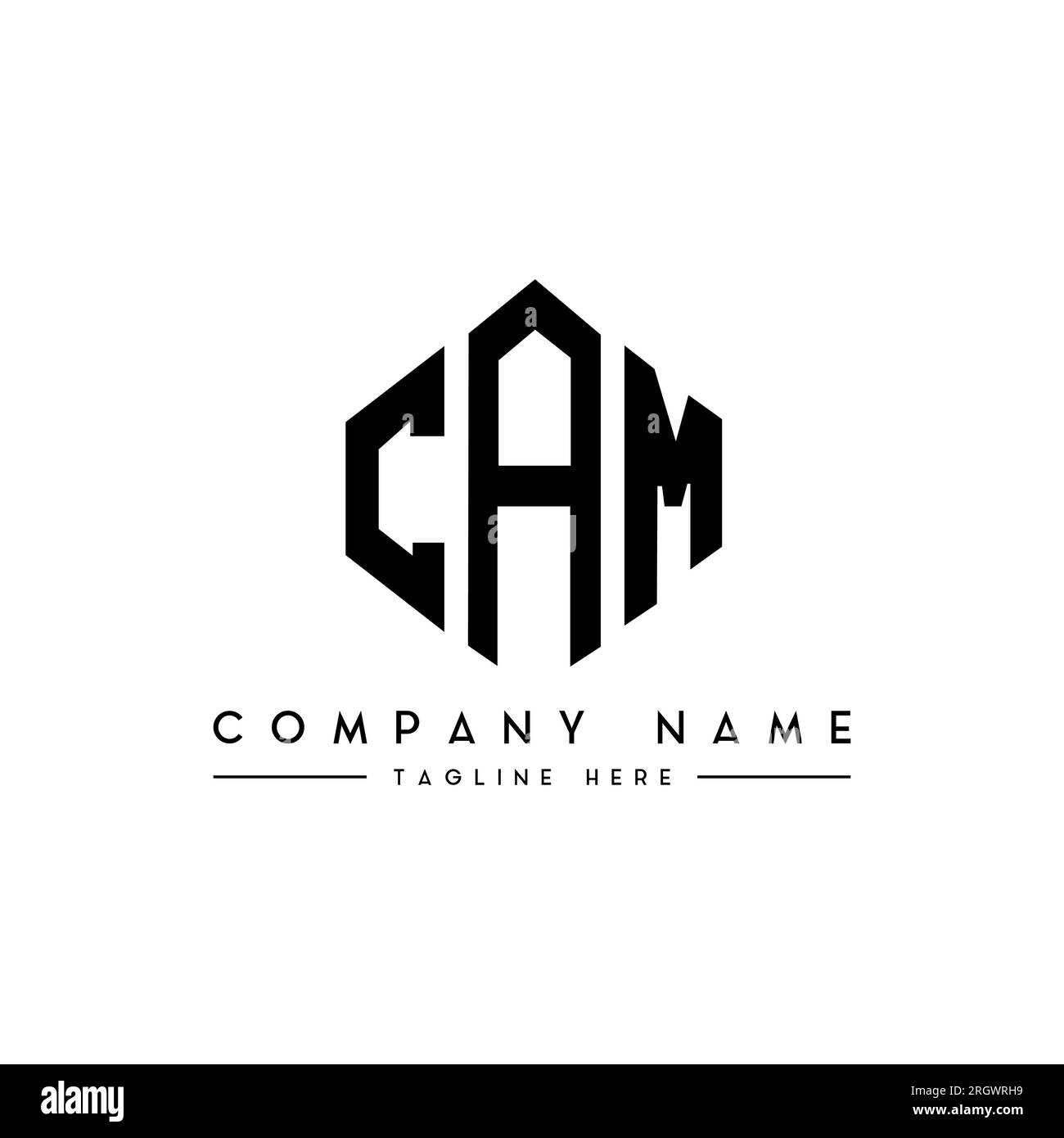 CAM letter logo design with polygon shape. CAM polygon and cube shape ...