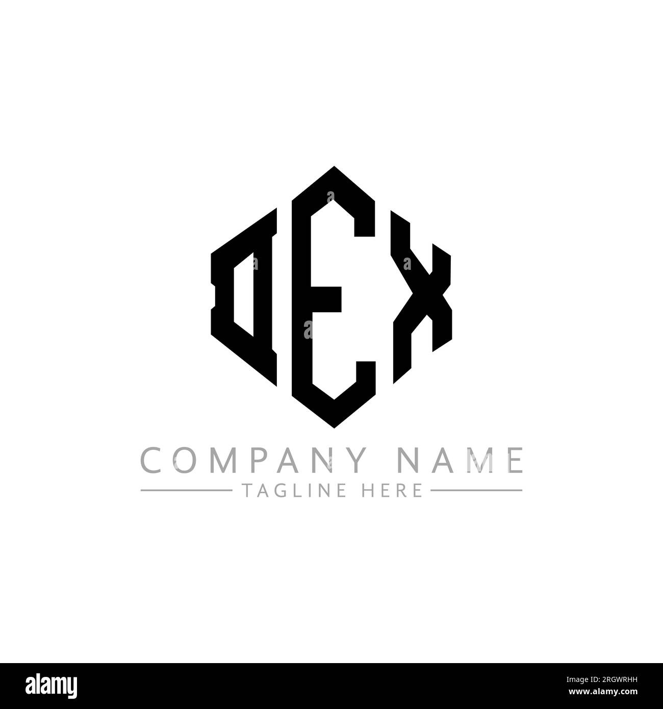 DEX letter logo design with polygon shape. DEX polygon and cube shape ...