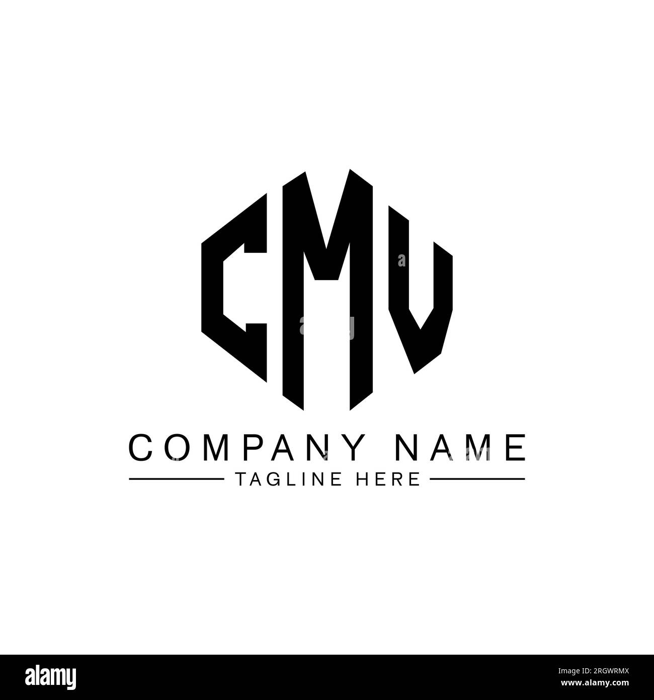 CMV letter logo design with polygon shape. CMV polygon and cube shape ...
