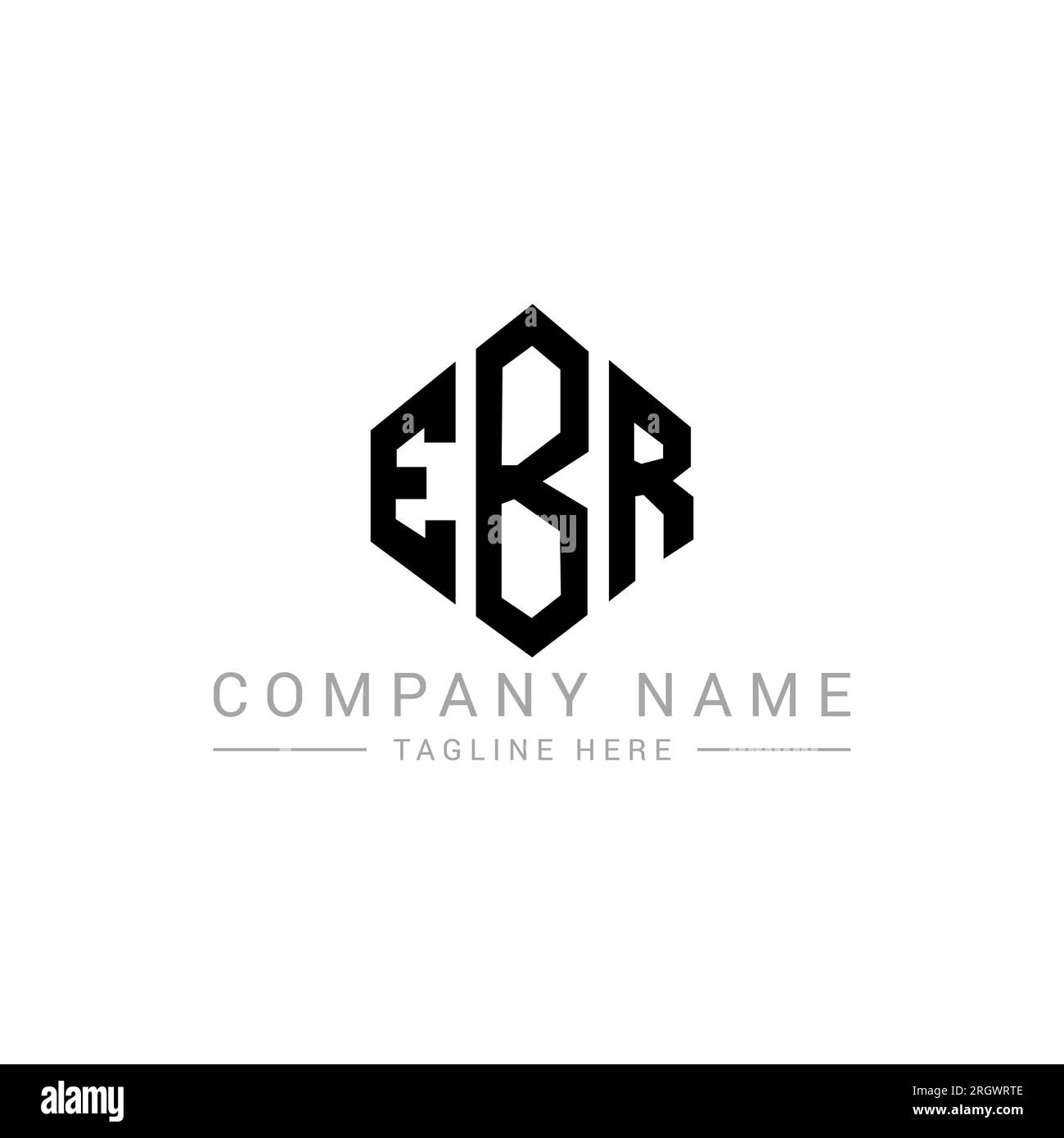 EBR letter logo design with polygon shape. EBR polygon and cube shape ...