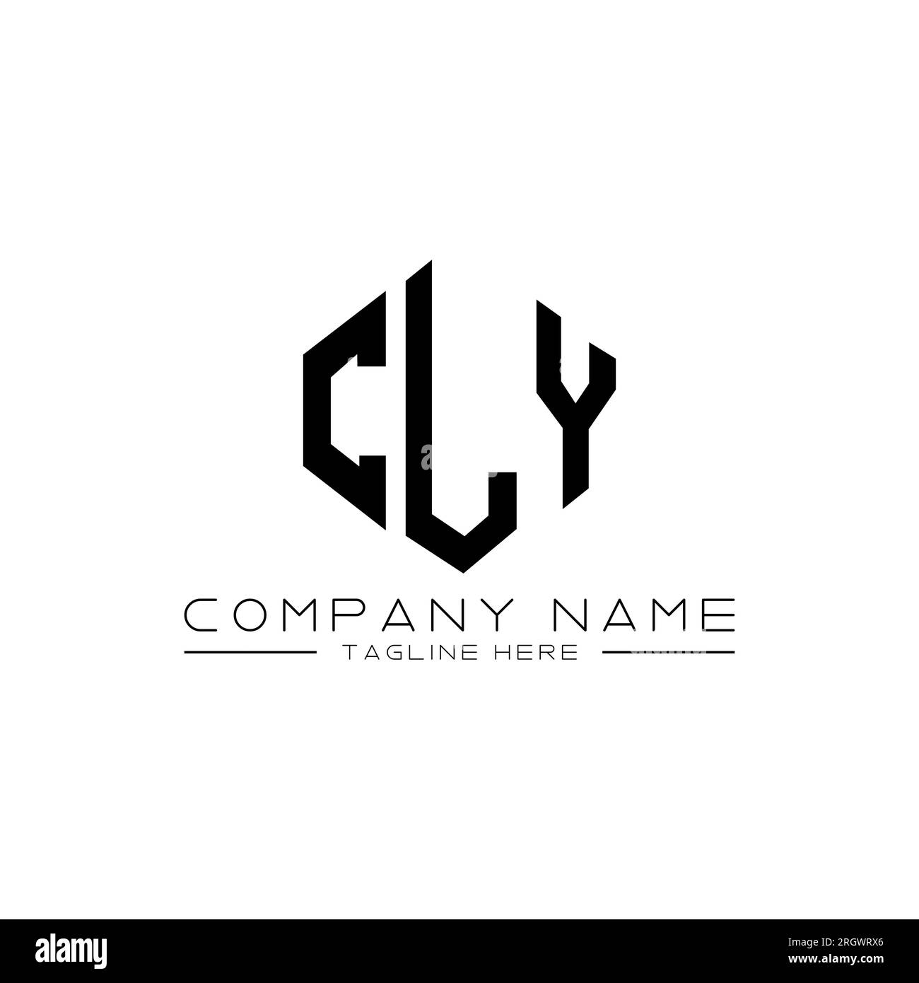 CLY letter logo design with polygon shape. CLY polygon and cube shape ...