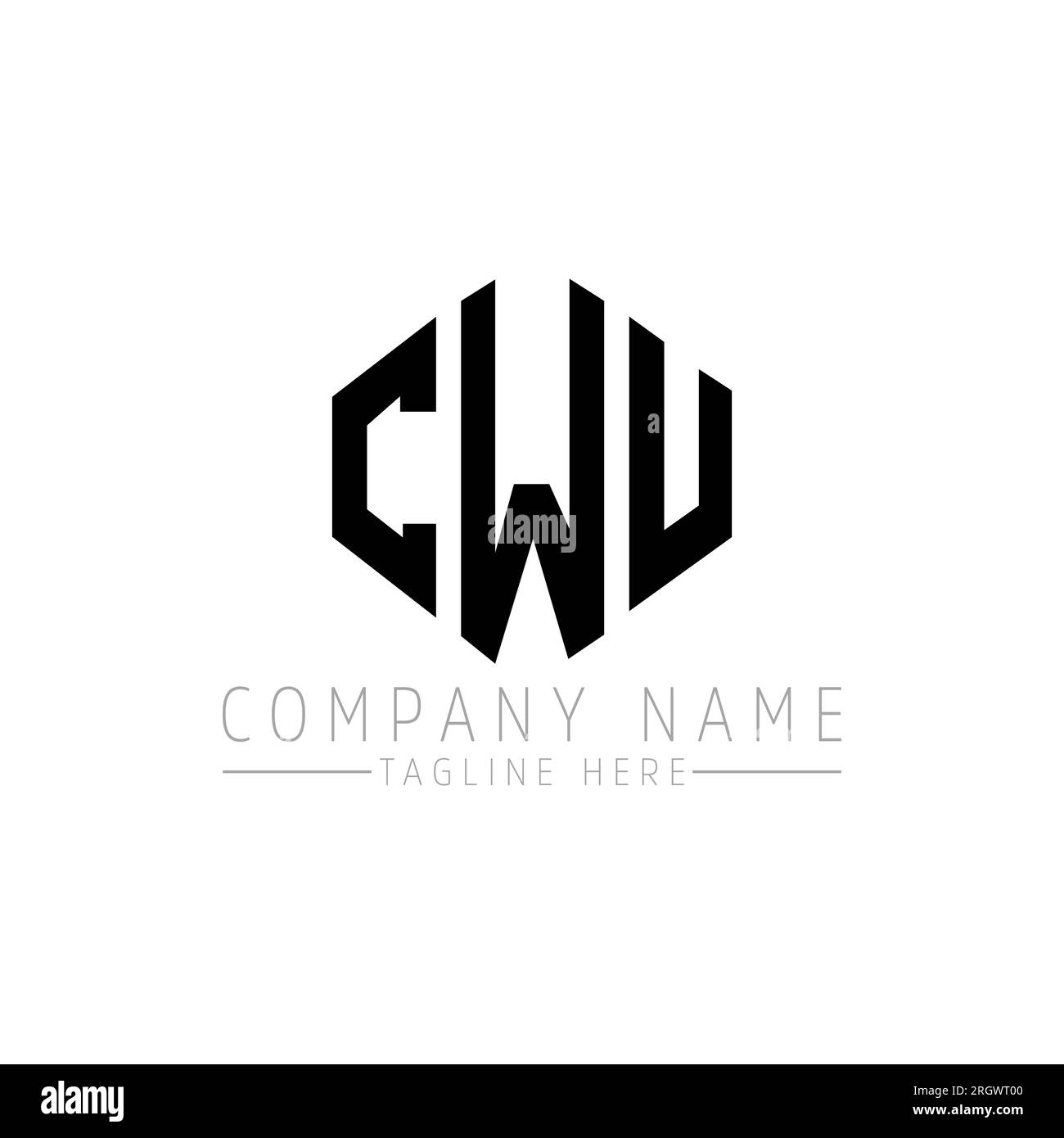 CWU letter logo design with polygon shape. CWU polygon and cube shape ...